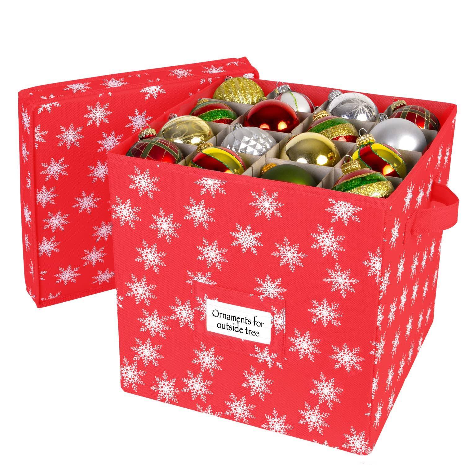 Paradigms Interiors Christmas Ornament Storage Box With Lid Decor ...