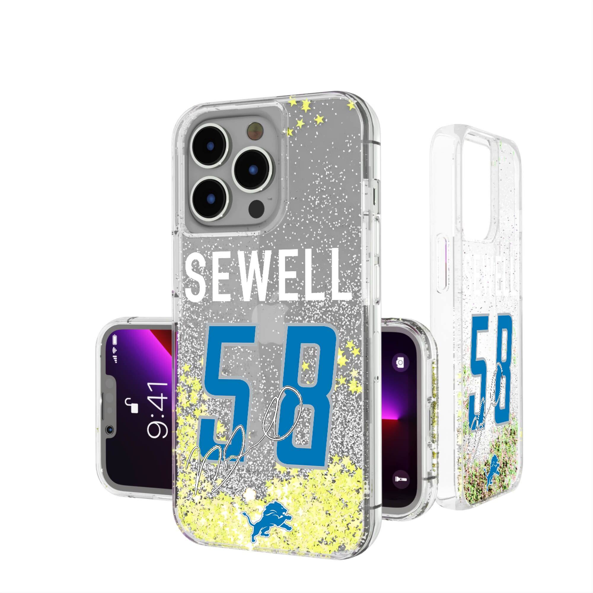 Keyscaper NFL Penei Sewell Detroit Lions iPhone Glitter Phone Case 15 ...