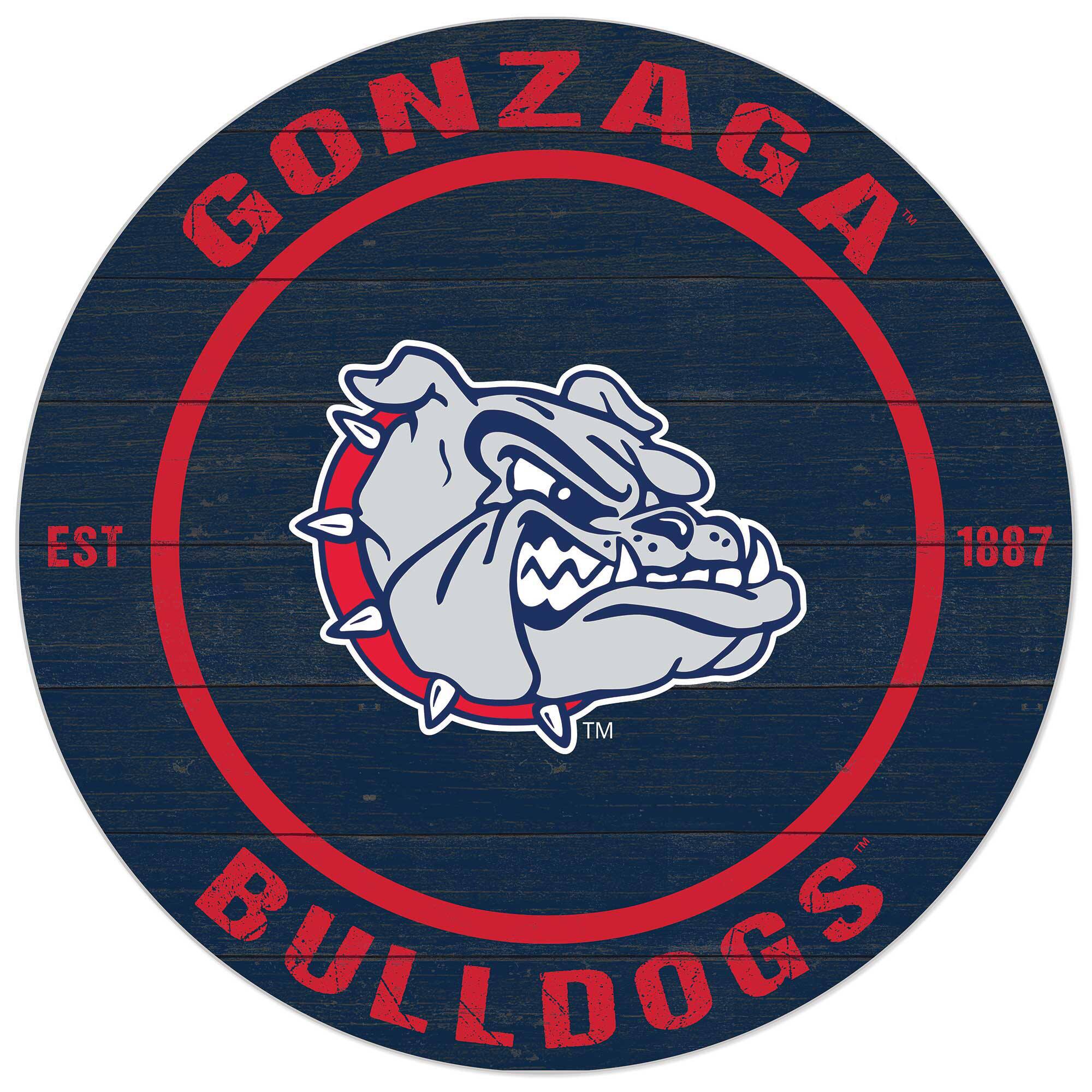 Jardine Gonzaga Bulldogs 20'' x 20'' Indoor/Outdoor Circle Sign Navy ...