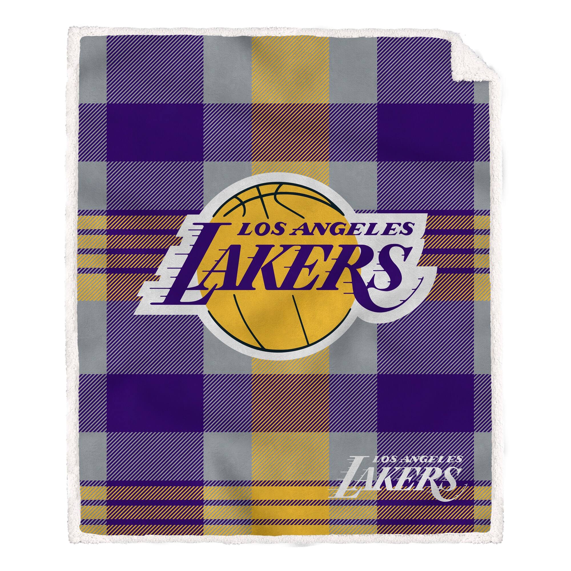 Pegasus Los Angeles Lakers 60 x 70 Plaid Steel Ultra Cozy Sherpa ...