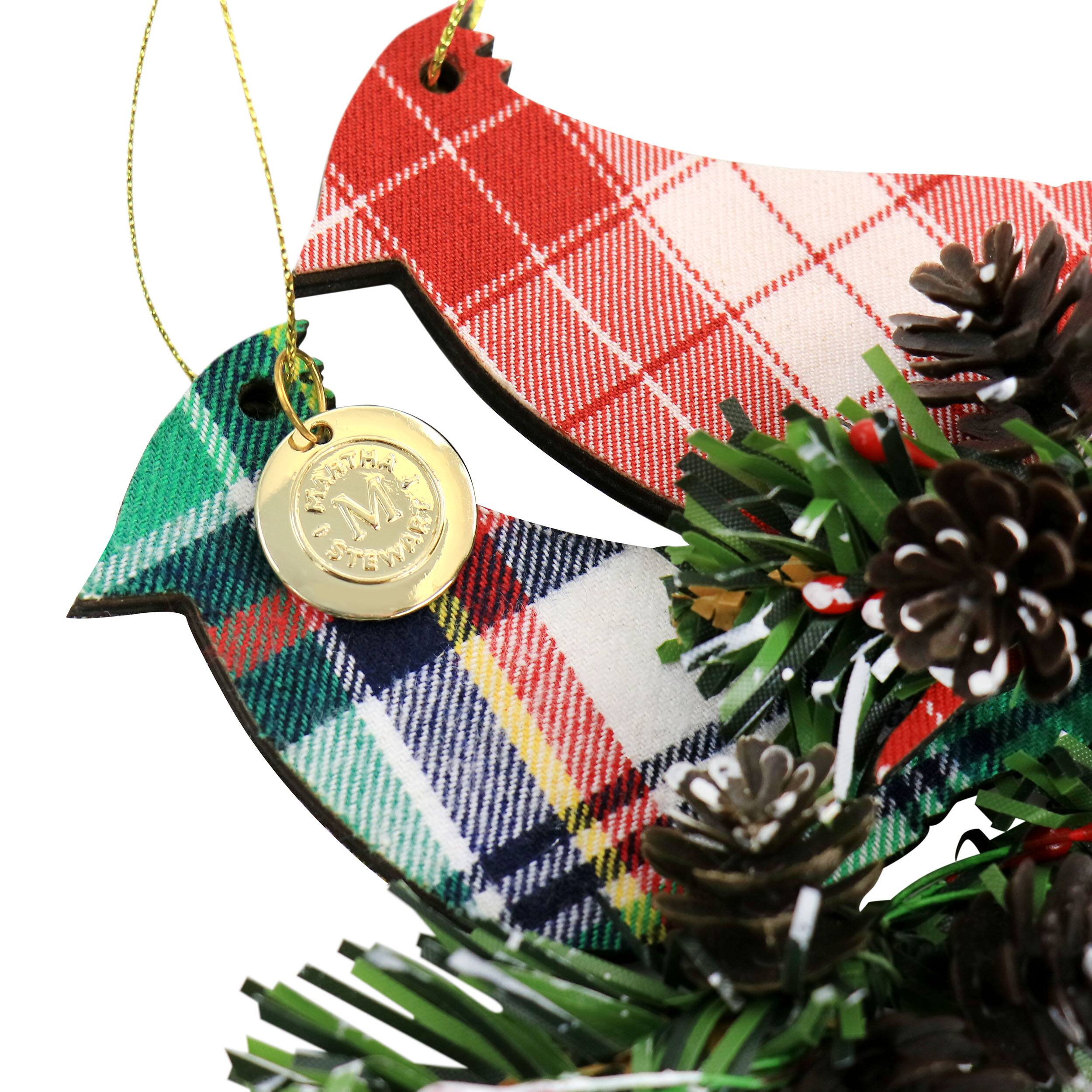 Martha Stewart Holiday Bird Ornament 4 Piece Set in Red and Green Red ...