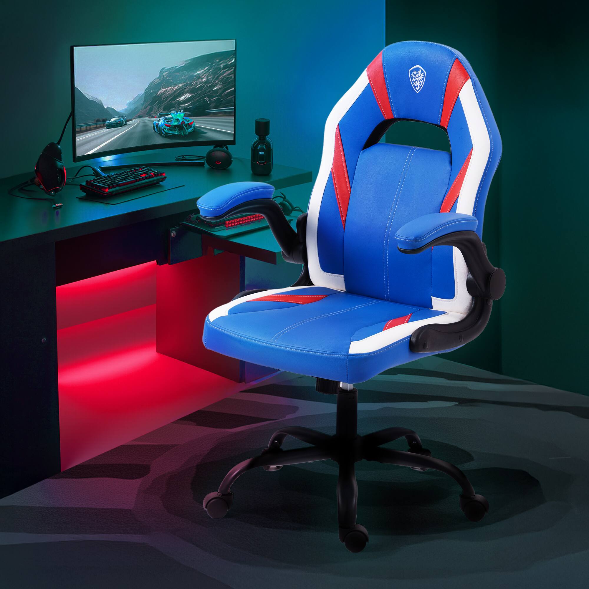 Dowinx Gaming Chair, Breathable PU Leather Gamer Chair with Pocket ...