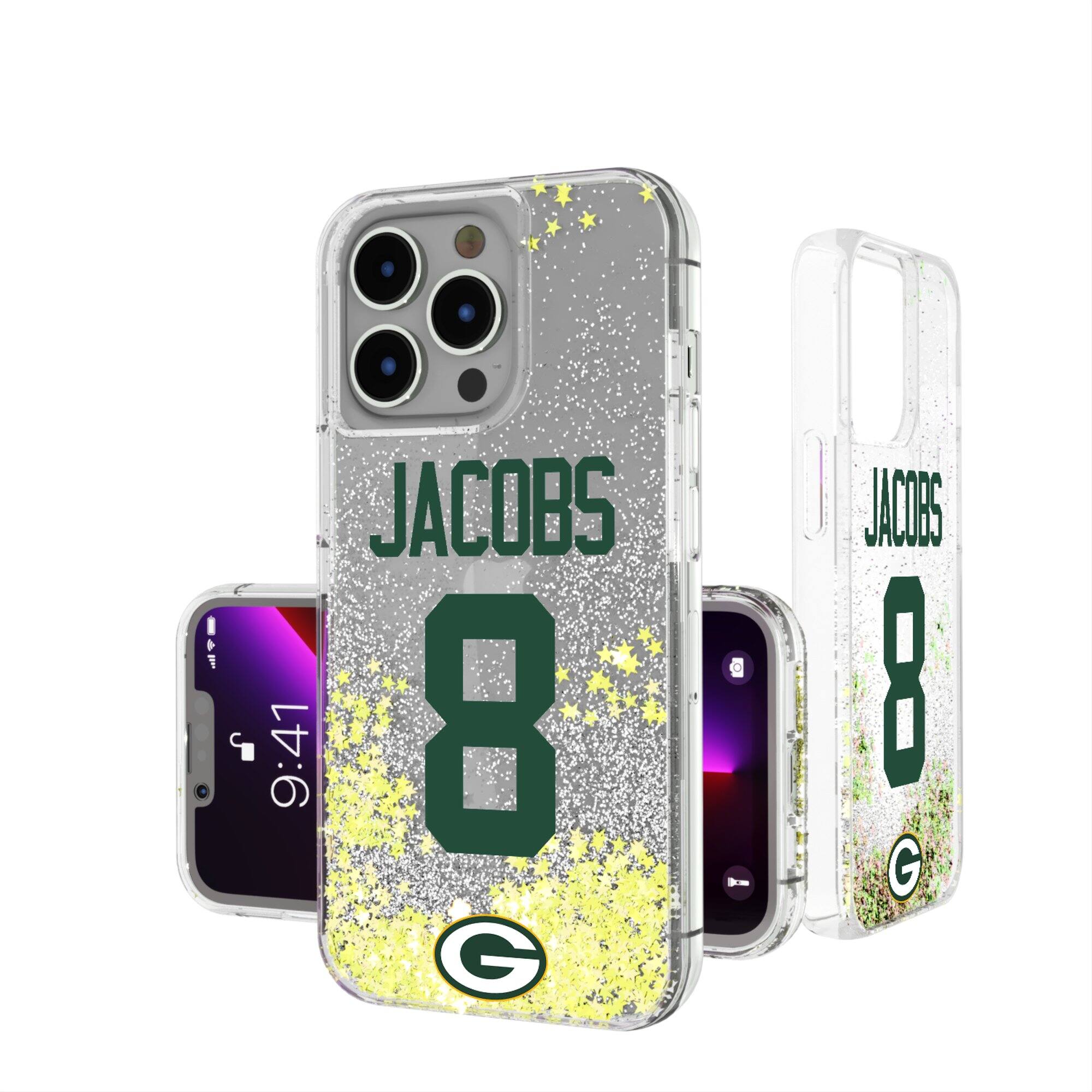 Keyscaper NFL Josh Jacobs Green Bay Packers iPhone Glitter Phone Case ...