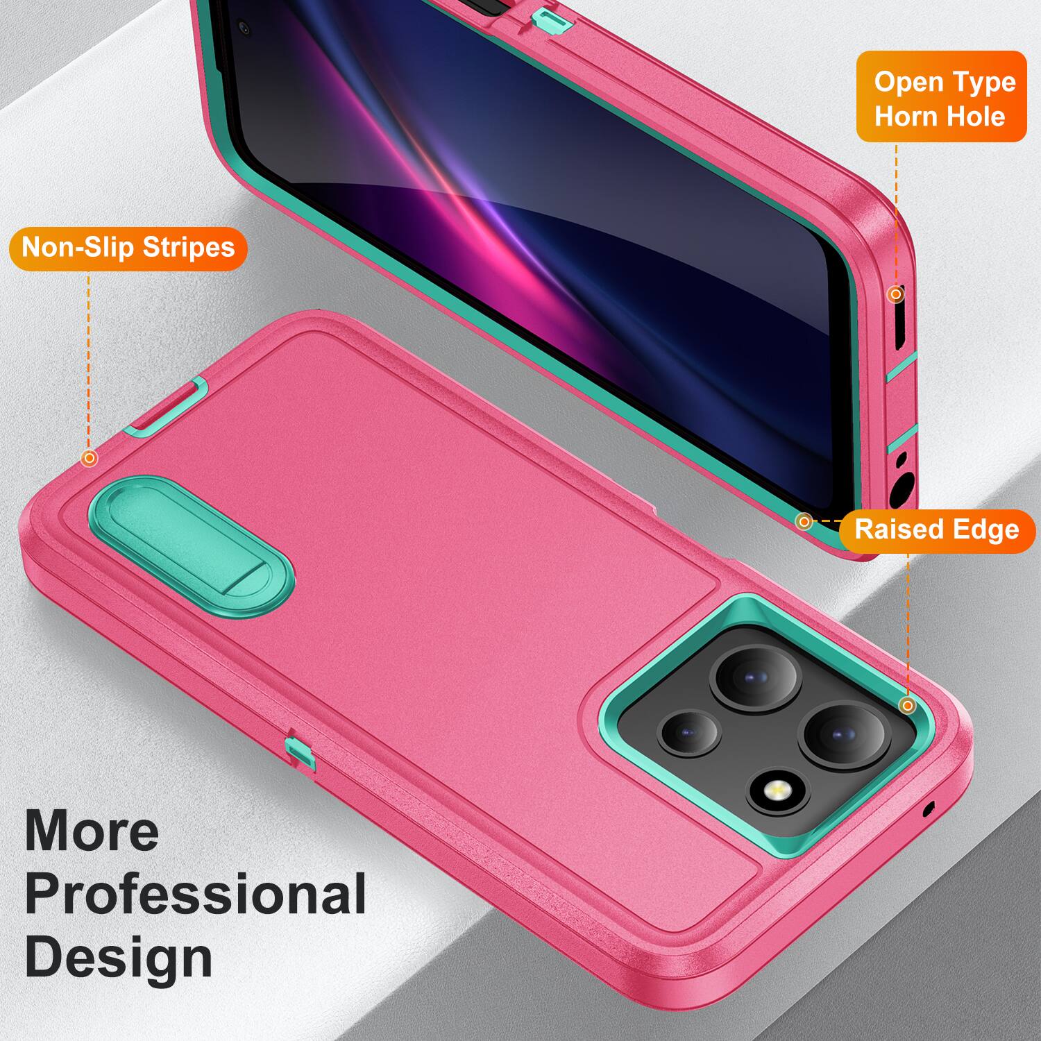 Dteck Heavy Duty Case for Motorola G 5G (2025) with Foldable Kickstand ...