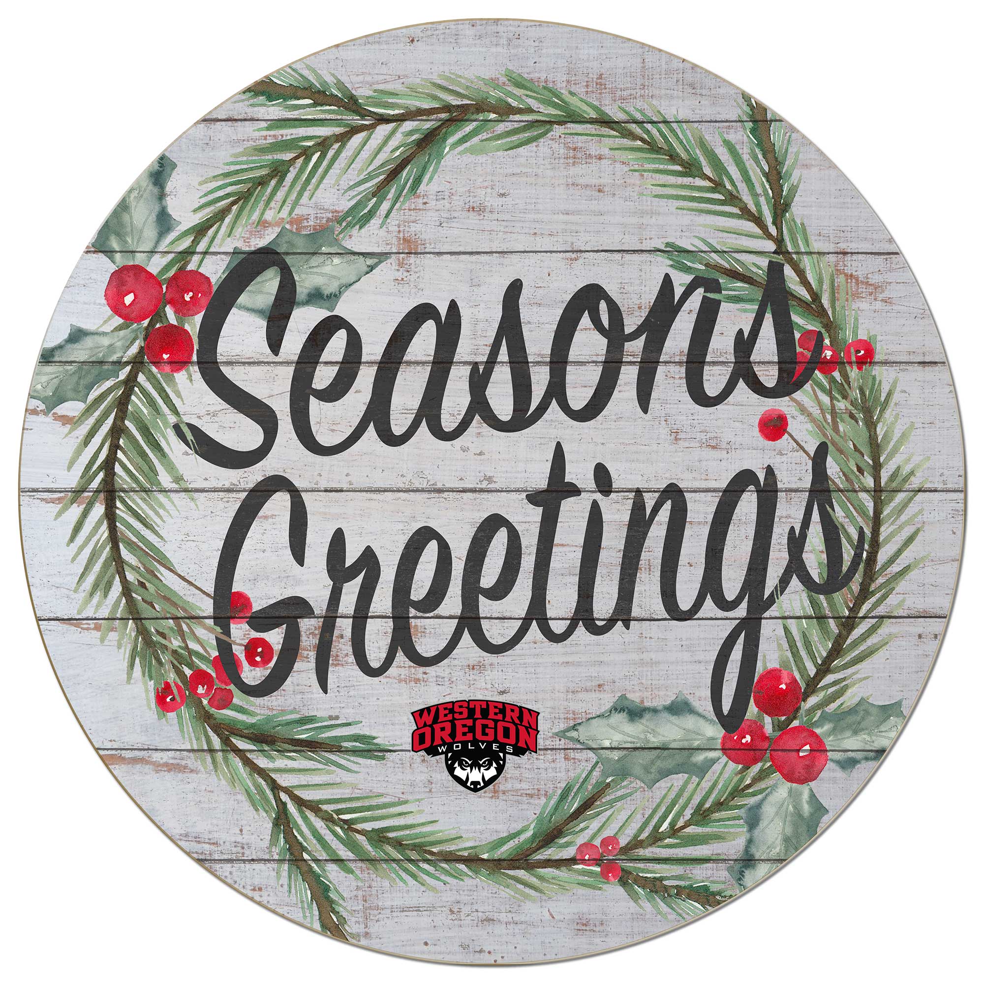 Jardine Western Oregon Wolves 20'' x 20'' Season's Greetings Circle ...