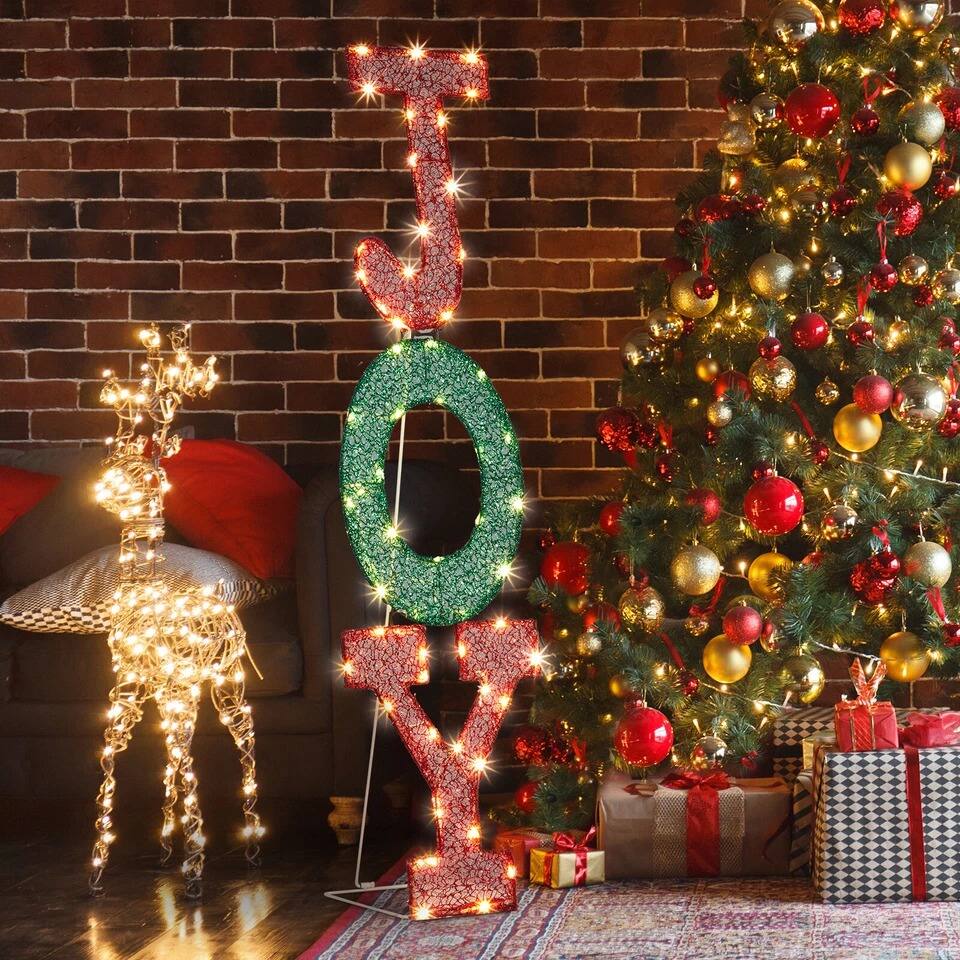 Home Collection Outdoor Christmas JOY Letters with 45 LED Lights Yard ...