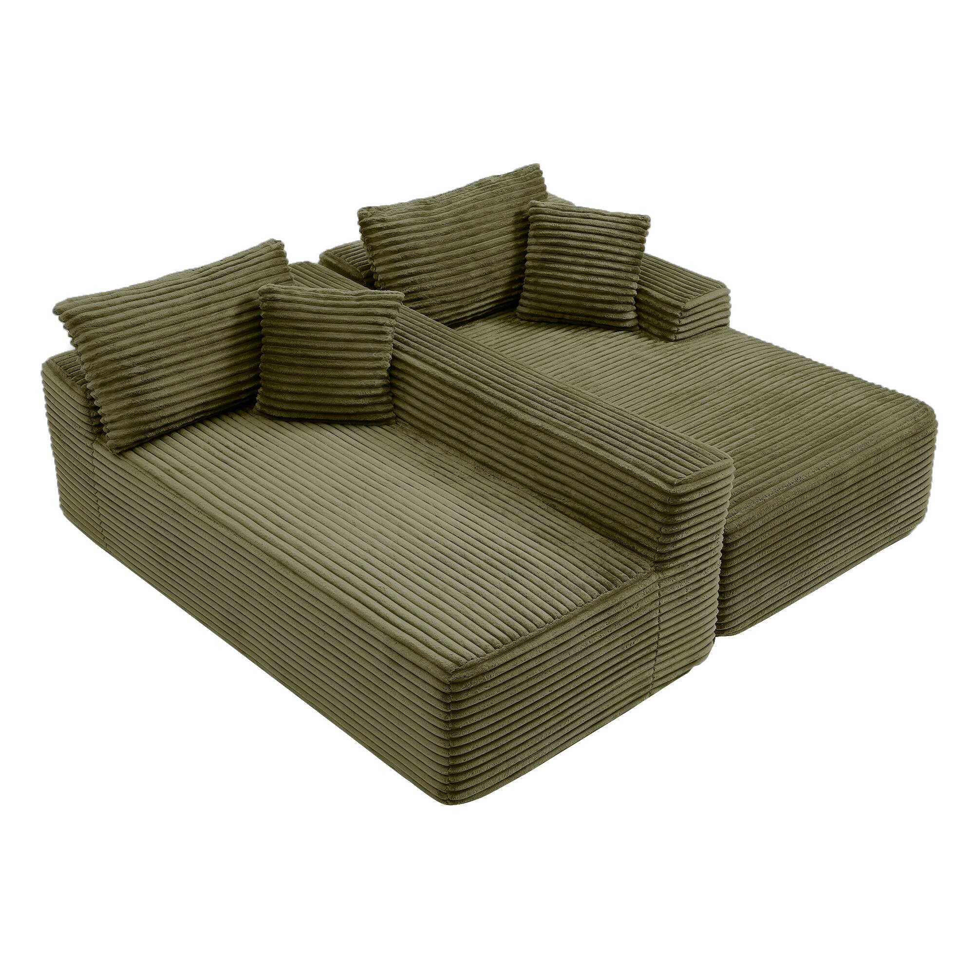 Anysun 95" Rabbit Hair Modular Cloud Sofa Left L Shape, Recliner ...