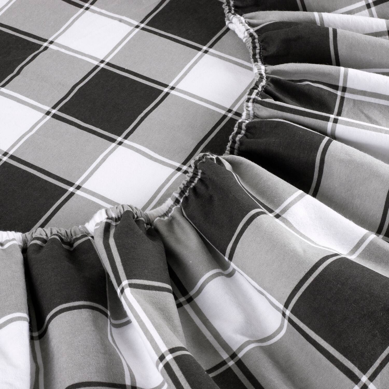 Kathy Ireland 100% Turkish Cotton Flannel Sheet Set Gingham Plaid 1296 ...