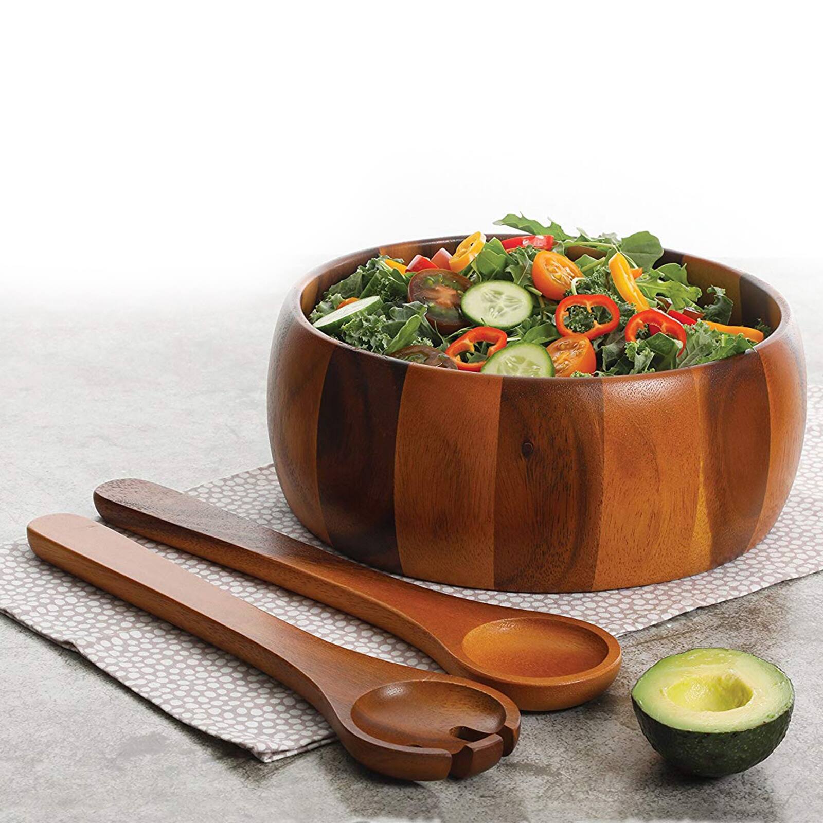 Gibson Home Laroda 3 Piece Salad Bowl Set, Wood Brown 31086511M - Best Buy