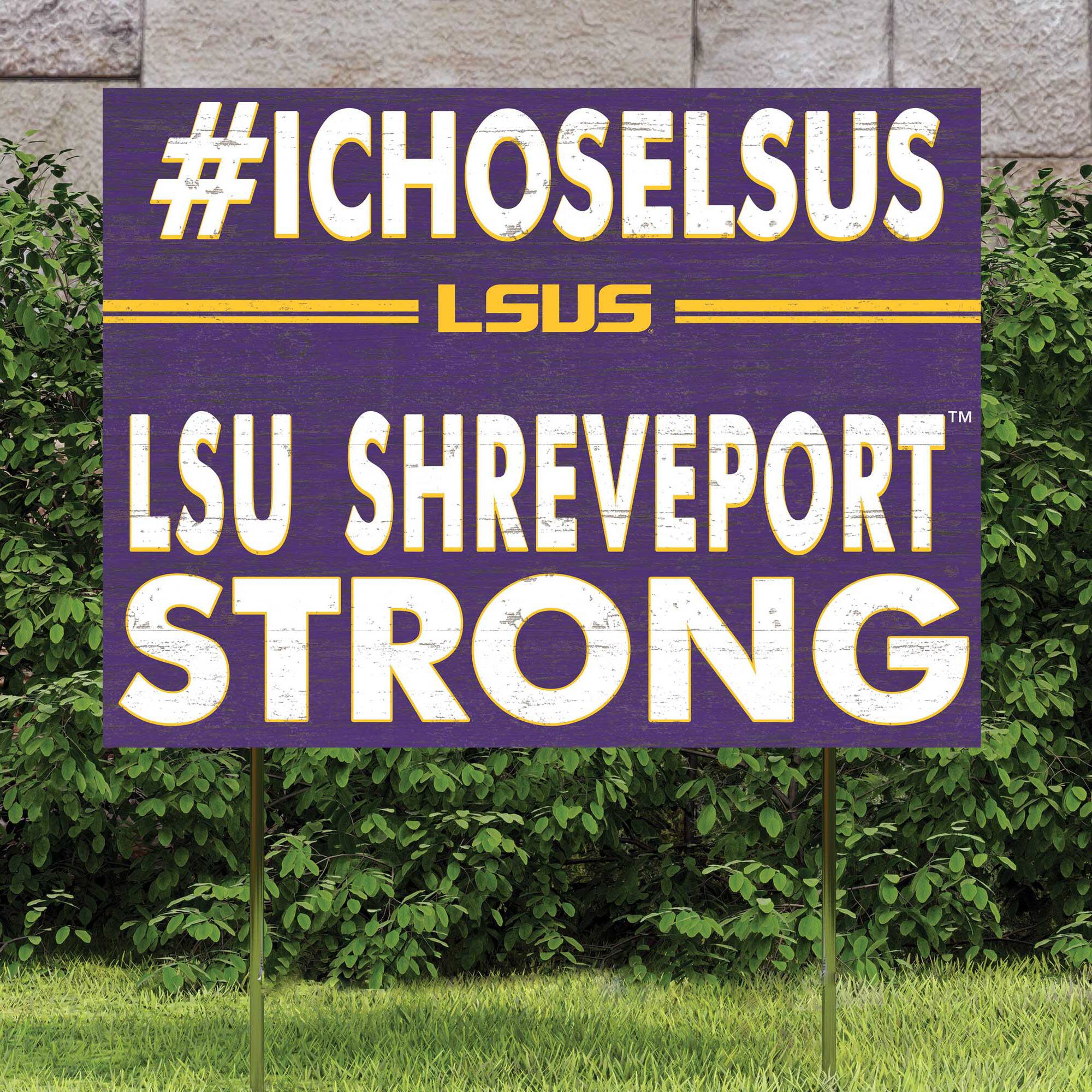 Jardine LSU Shreveport Pilots 18'' x 24'' I Chose Lawn Sign Purple ...
