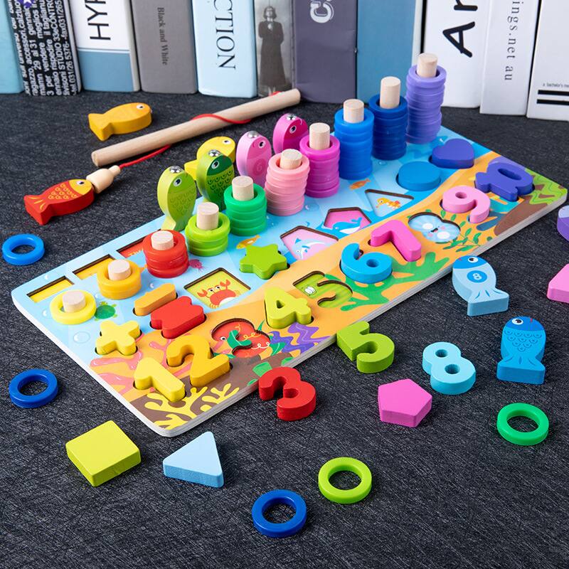 Auledio Montessori Magnetic Fishing and Sorting Toys – Visual Pattern ...