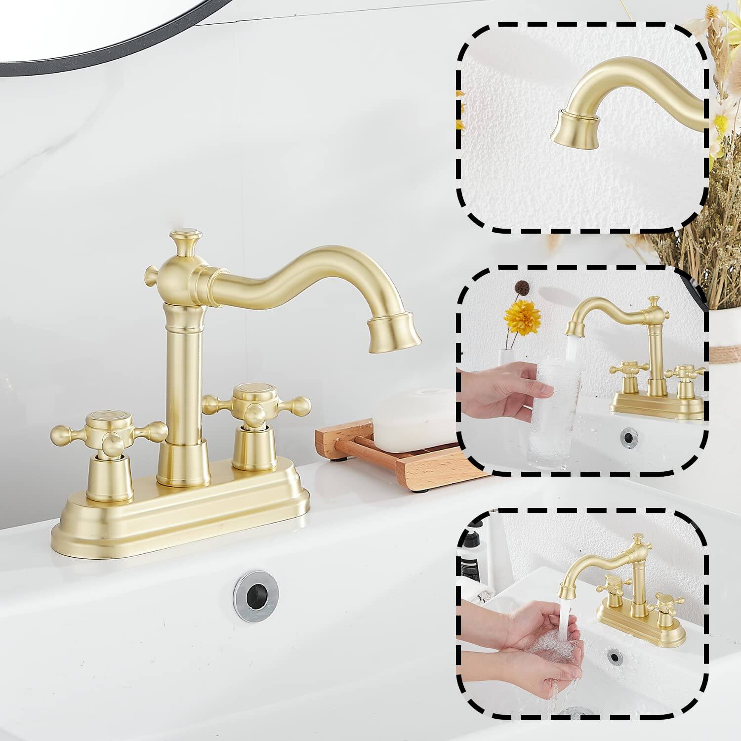 Paradigms Interiors Bathroom Faucet Brushed 2 Handles es Centerset ...