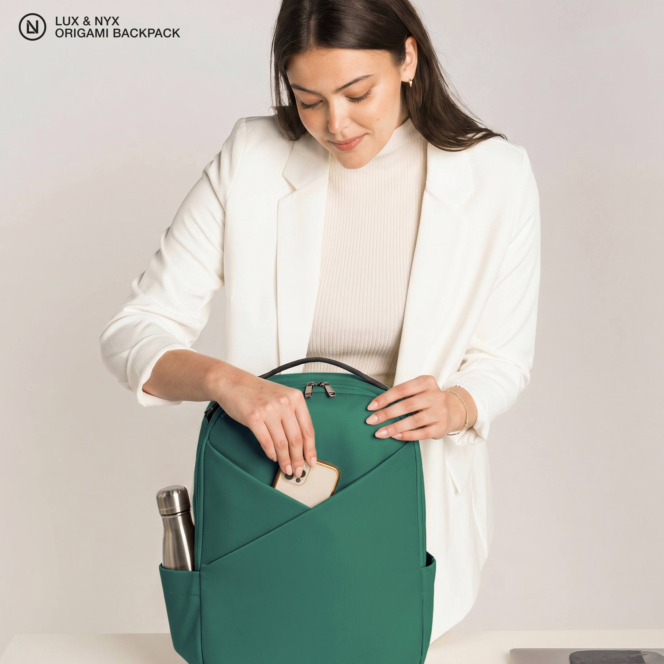 Lux & Nyx Origami 16" Laptop Backpack Forest Green LN10030 - Best Buy