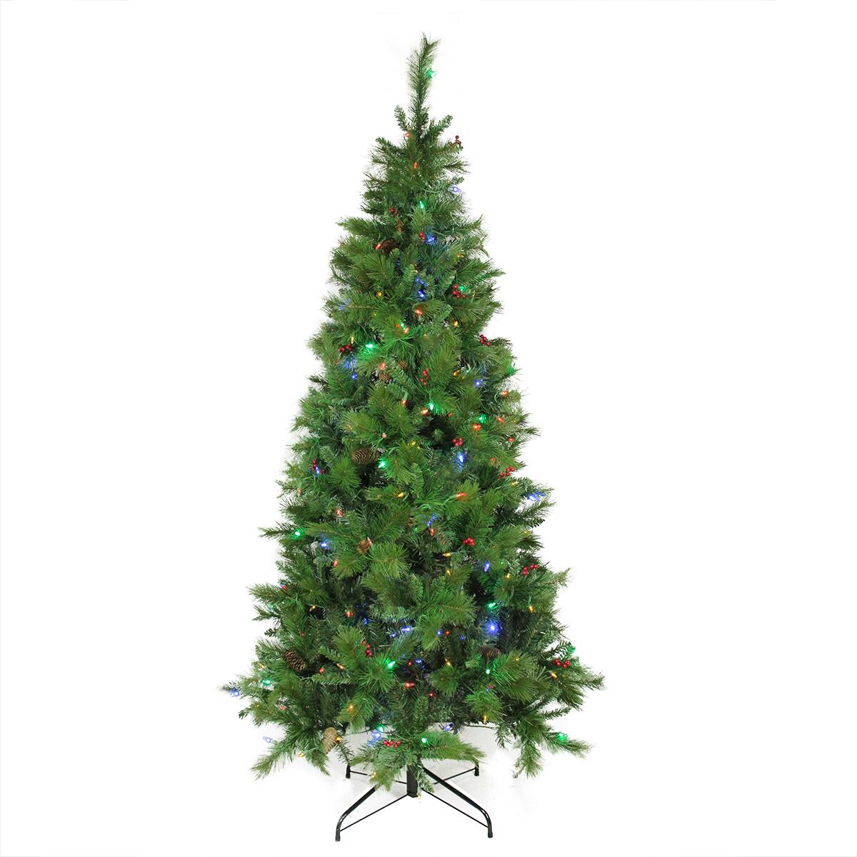 Northlight Pre Lit Slim Mount Beacon Pine Artificial Christmas Tree 7 ...