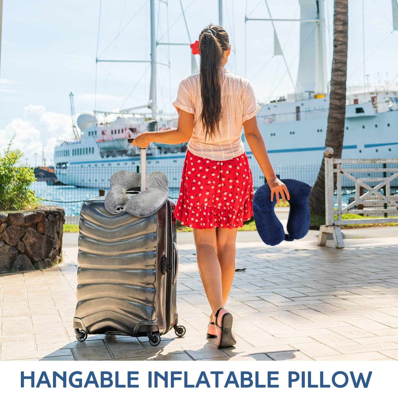 Pacoar Cade 2 Pack Inflatable Travel Pillow For Airplanes Neck Flight ...