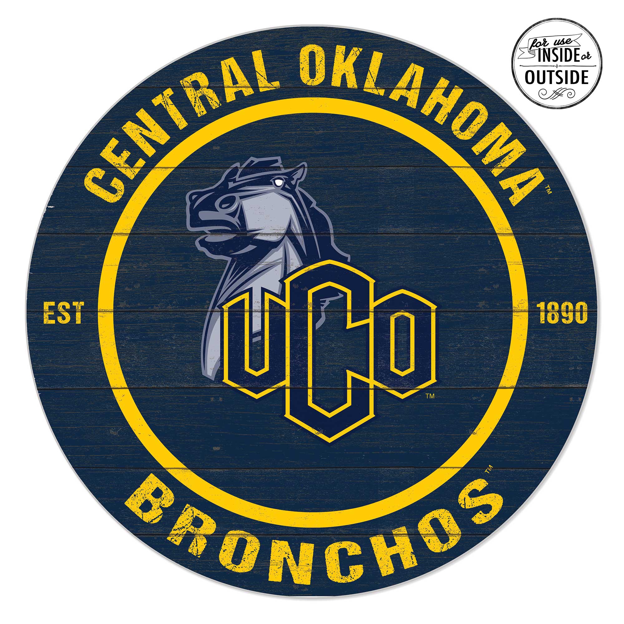 Jardine Central Oklahoma Bronchos 20" x 20" Indoor/Outdoor Circle Sign ...