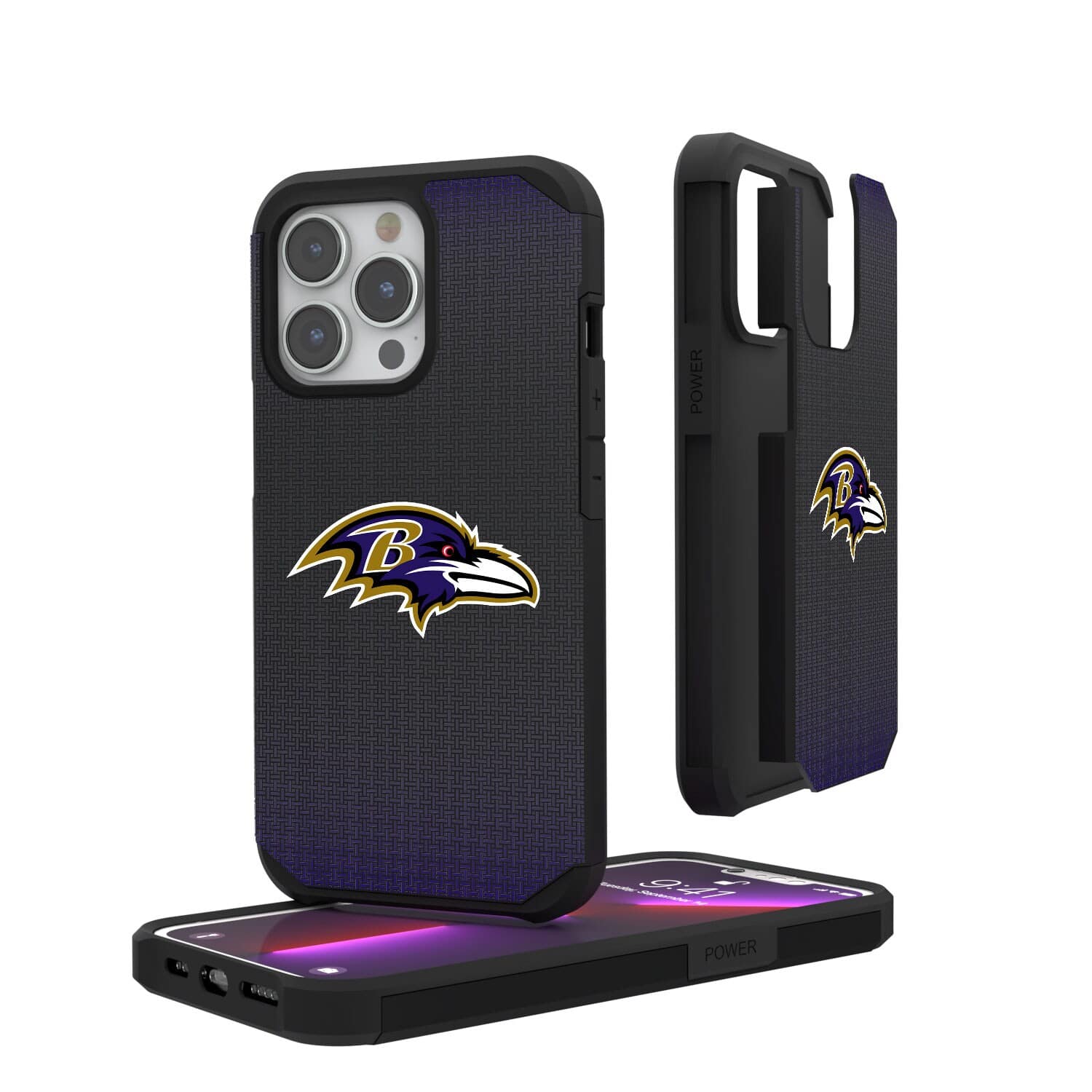 NFL Keyscaper - - Baltimore Ravens Linen Logo iPhone Rugged - 16 Pro ...