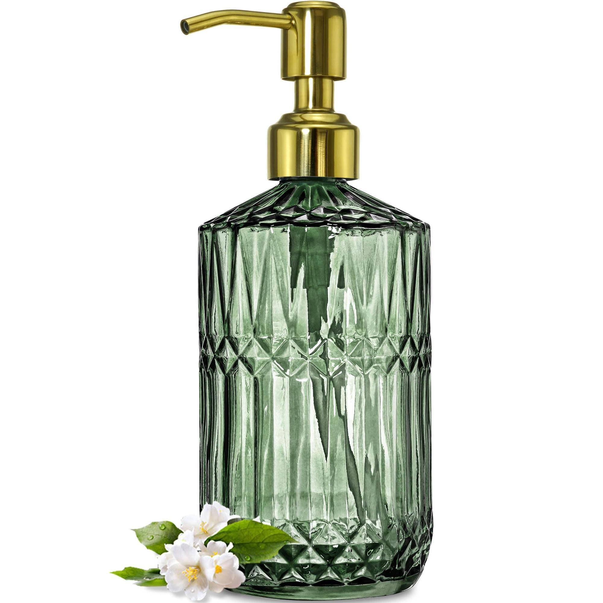 Dapper Styles Glass Soap Dispenser With Rust Proof Pump Refillable ...