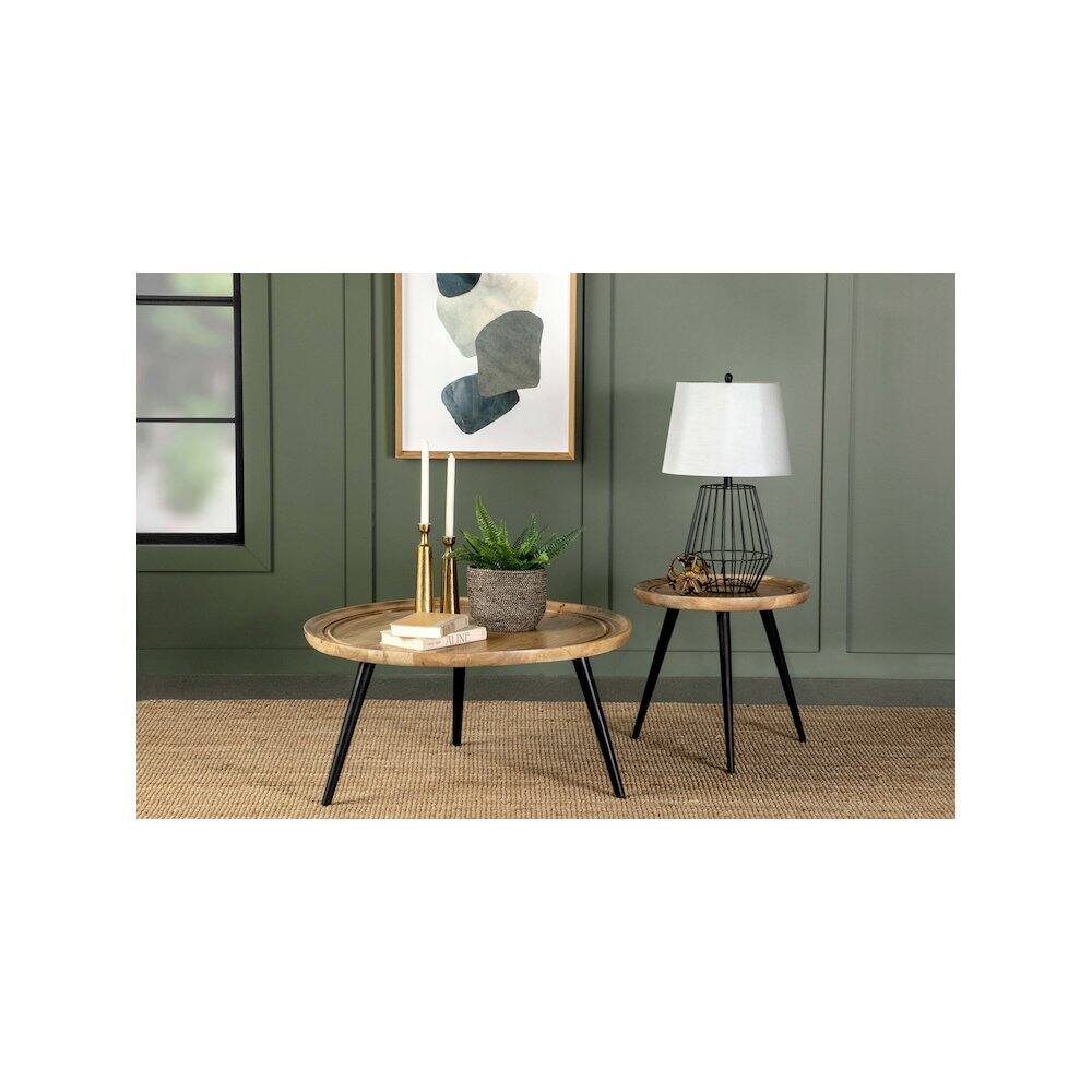 Coaster Co. of America Zoe Round Mango Wood Coffee Table Natural and ...