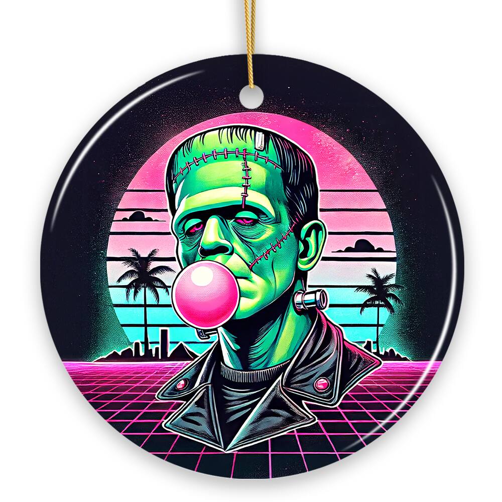 OrnamentallyYou Vaperwave Frankenstein Retro Neon Horror Ornament ...