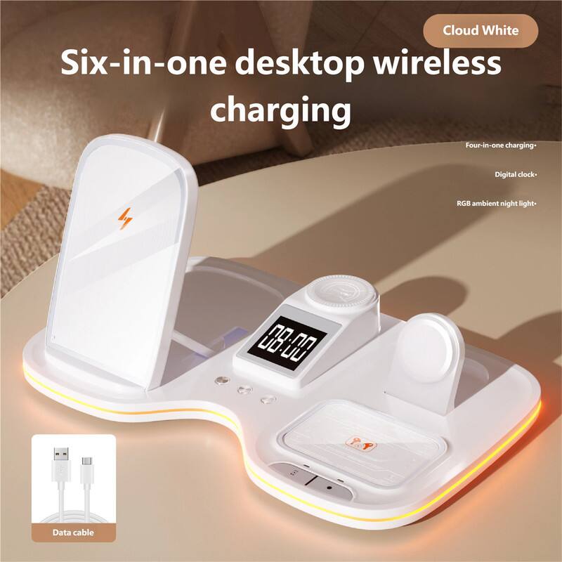 RISOKEYS 6 in 1 Wireless Charger Desktop Magnetic Charging Base ...