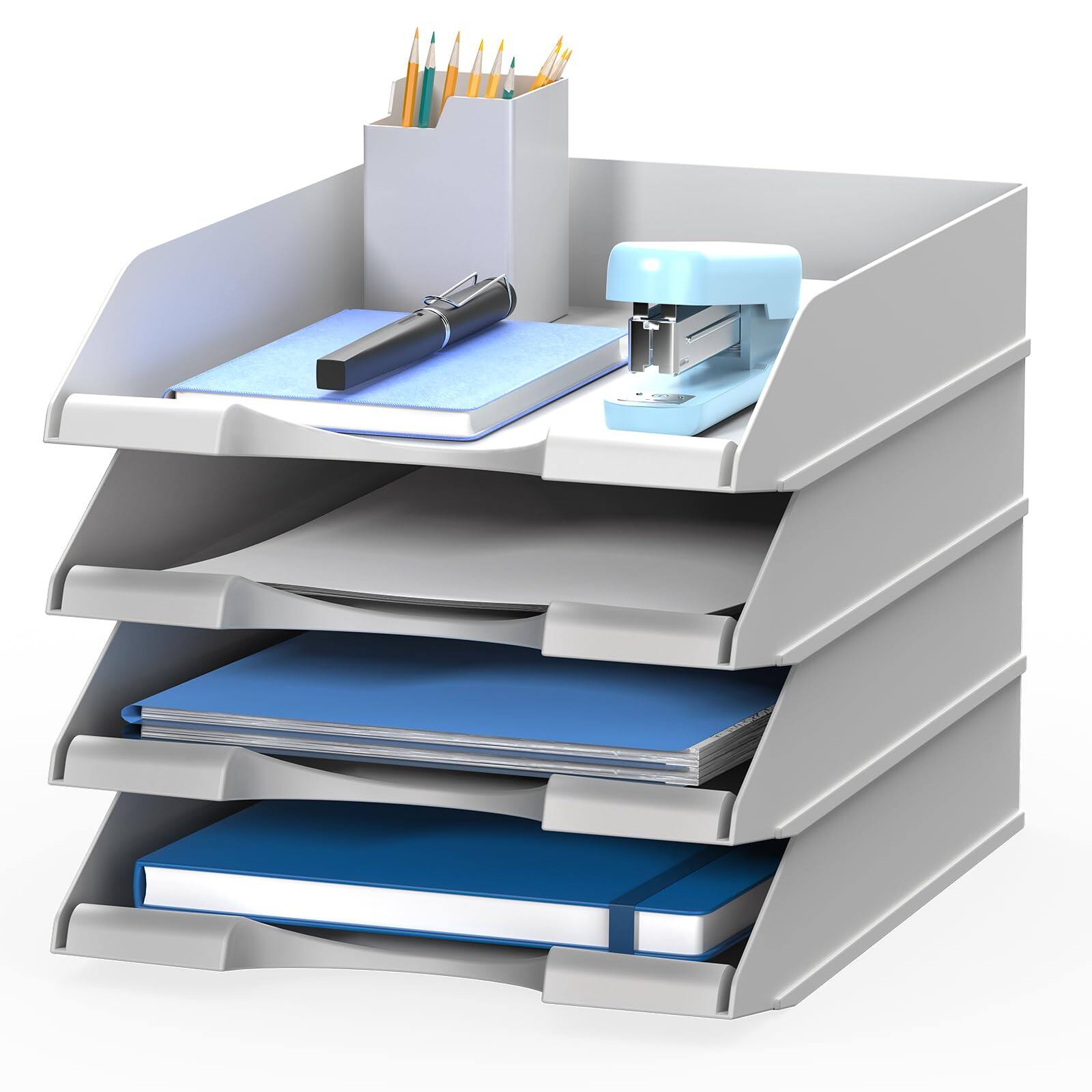 Dapper Styles Stackable Paper Trays For Letter Documents Desktop File ...