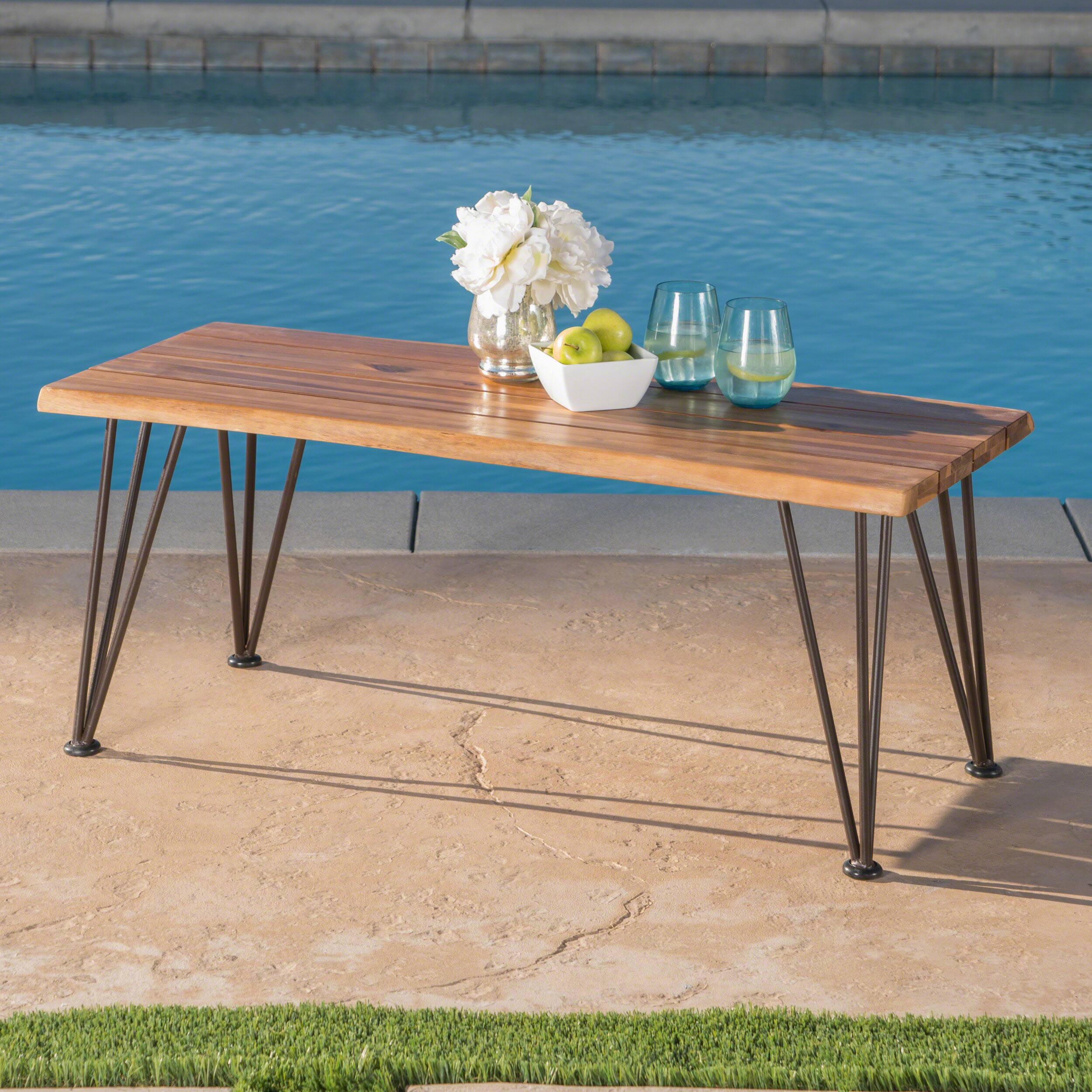 APRILSOUL Zion Industrial Wood And Metal Coffee Table Brown SF-WO-60392 ...