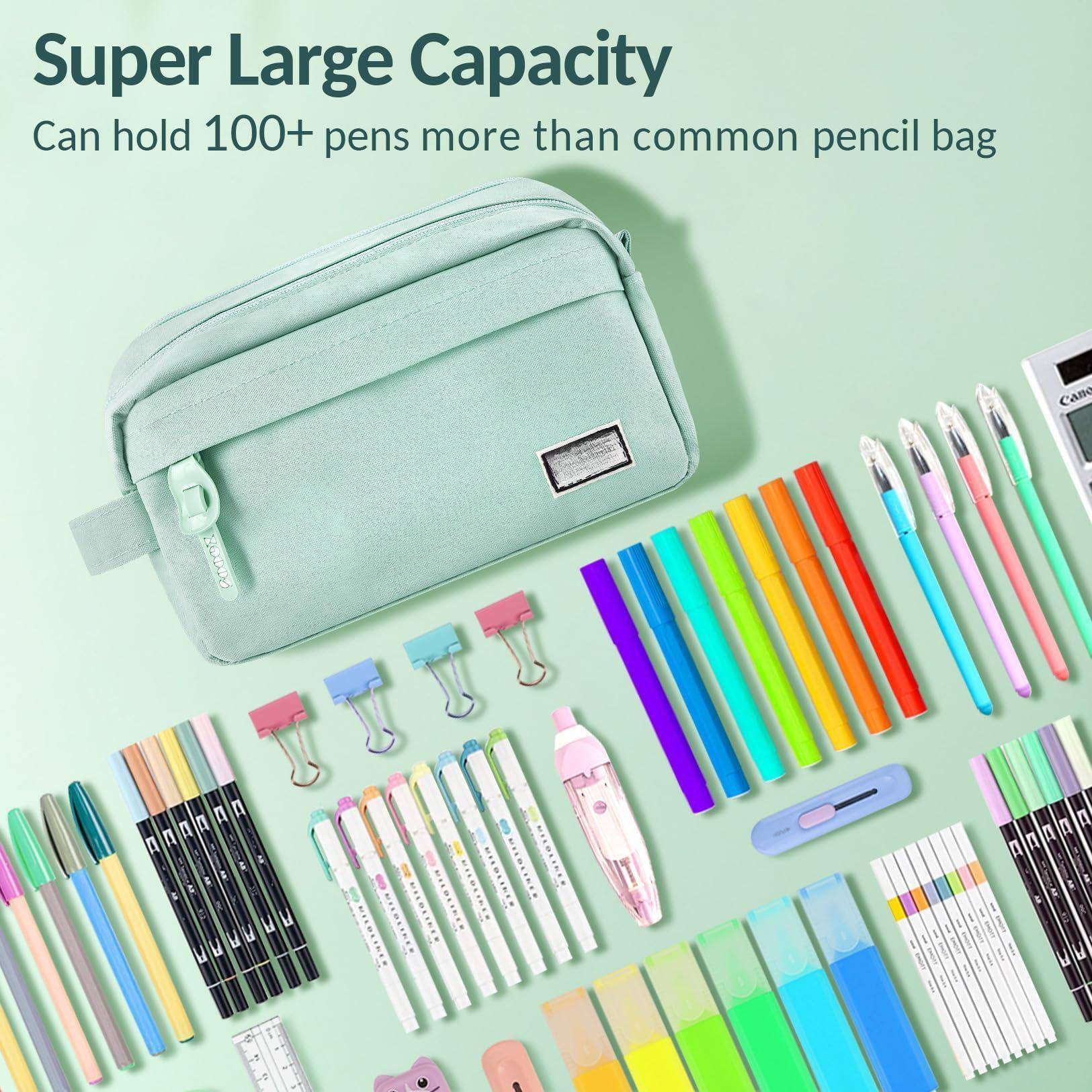 Dapper Styles High Capacity Pencil Case Big Bag Pouch Box Organizer Pen Portable Journaling ...