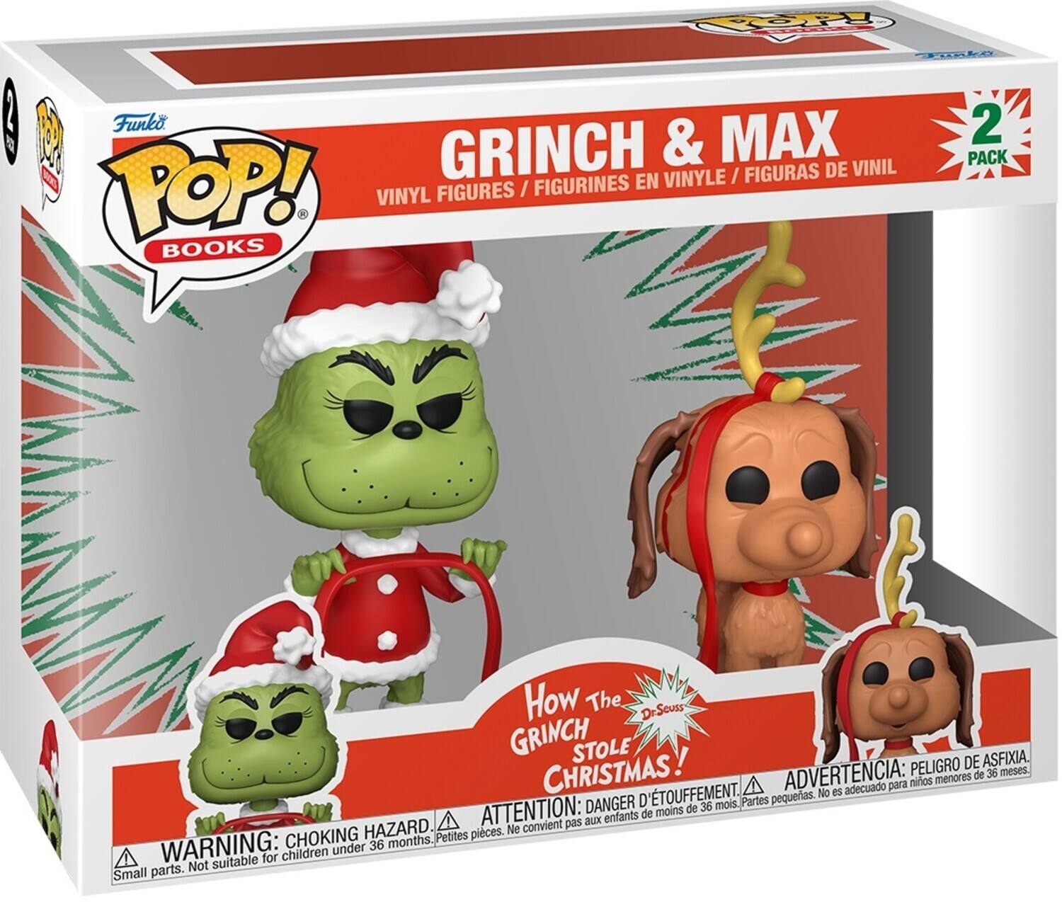 Funko POP! Books: How the Grinch Stole Christmas Grinch with Max 2 Pack ...