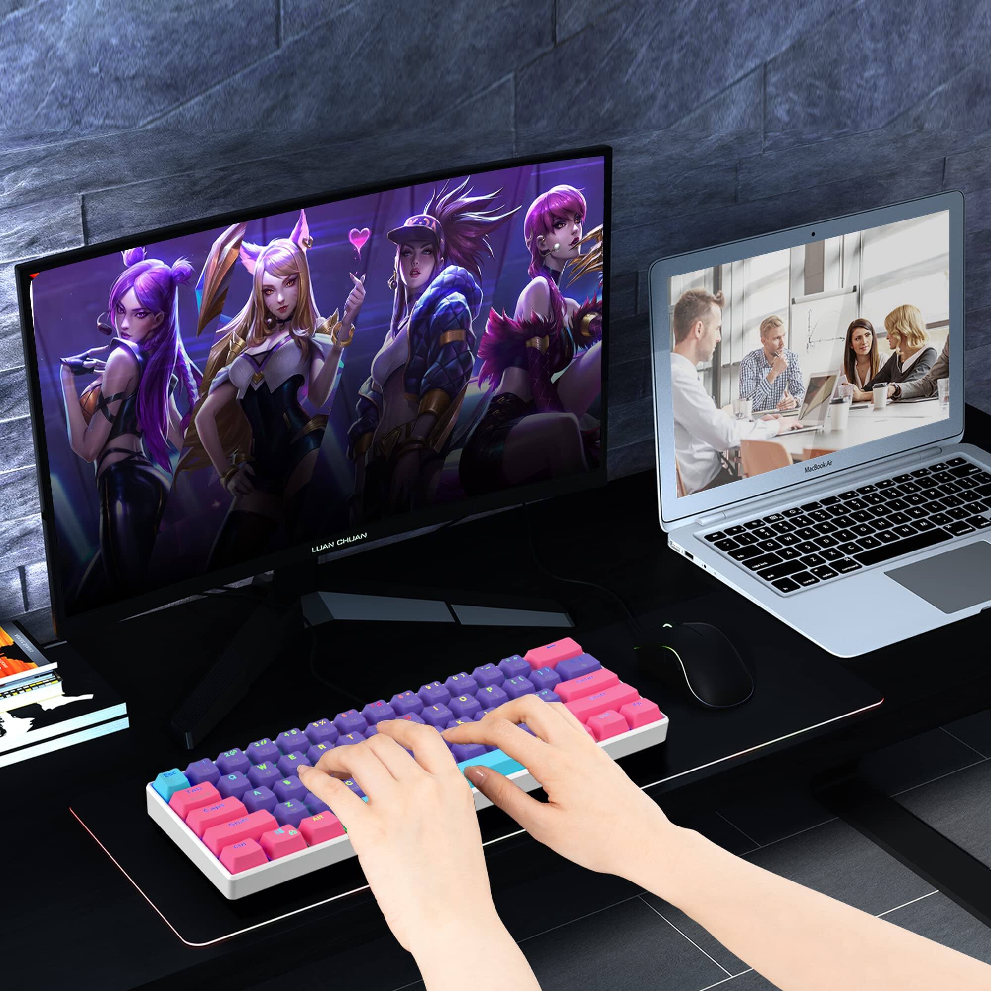 Earthley Blooms Protable 60 Percent Gaming Mechanical Mini Compact Rgb ...