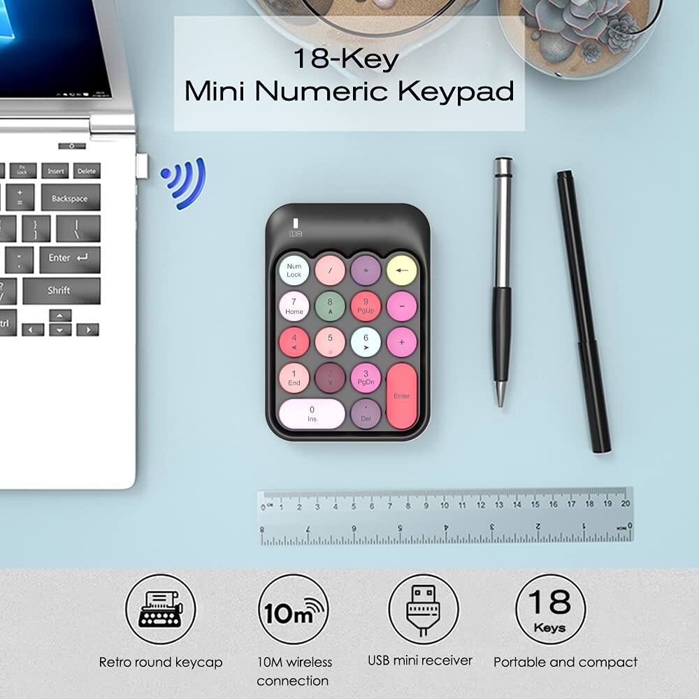 Earthley Blooms Wireless Numeric Keypad With Mini Portable Silent ...