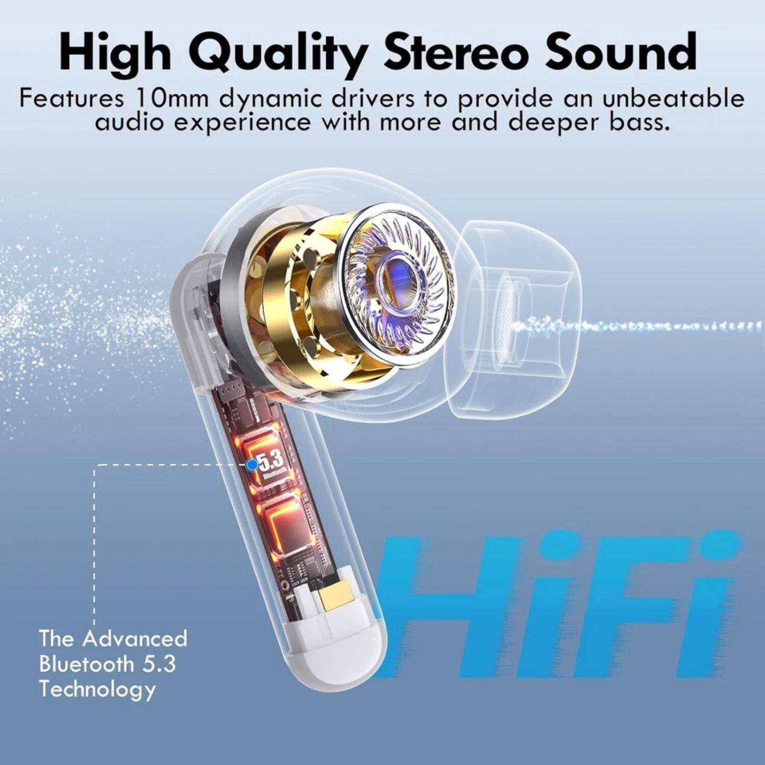 Home Collection Wireless Earbuds Bluetooth 5.3 Headphones 48H Playtime ...