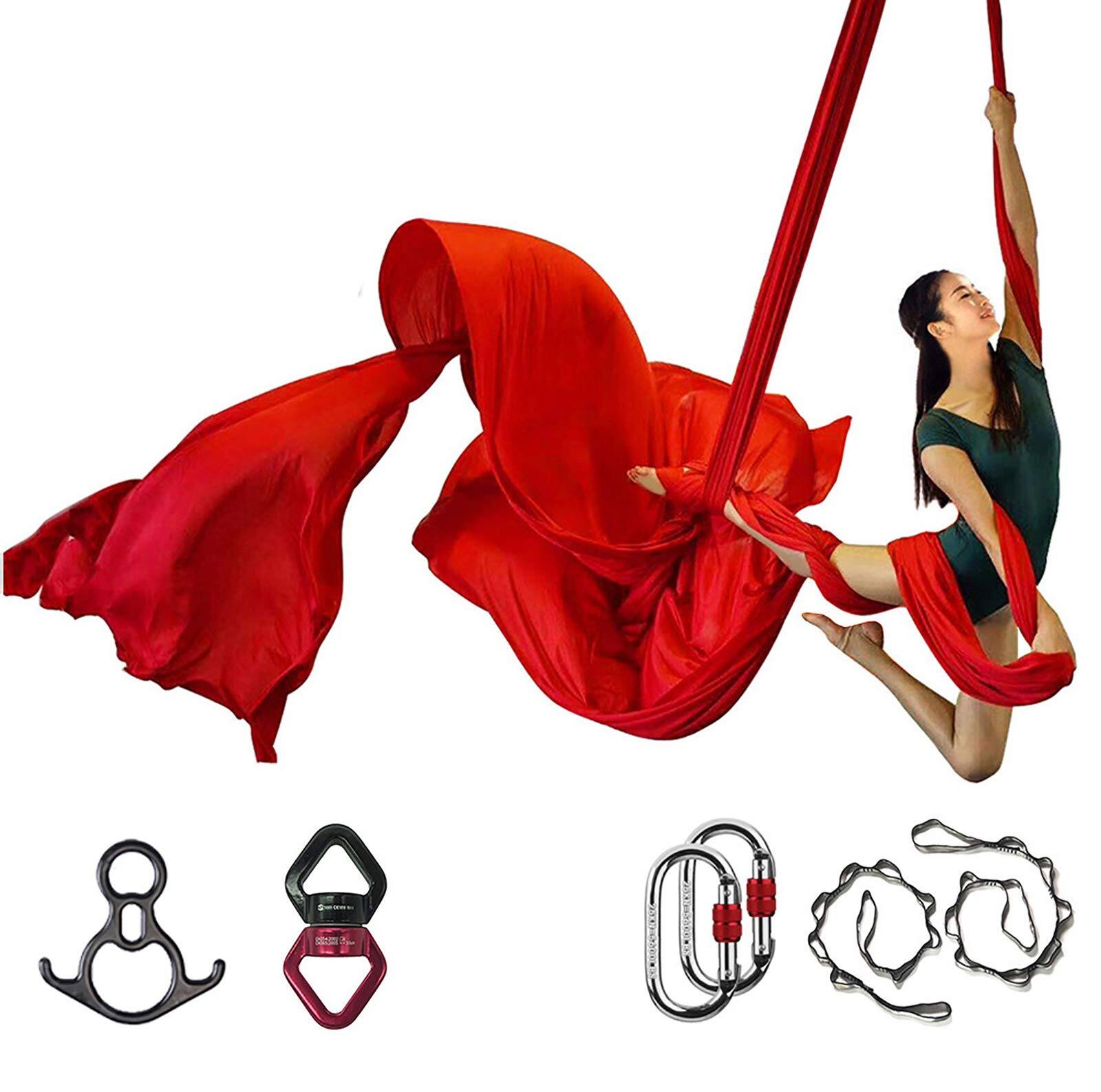 JETRANSPORT Deluxe Aerial Silks Equipment Set 11 Yards Yoga Hammock ...