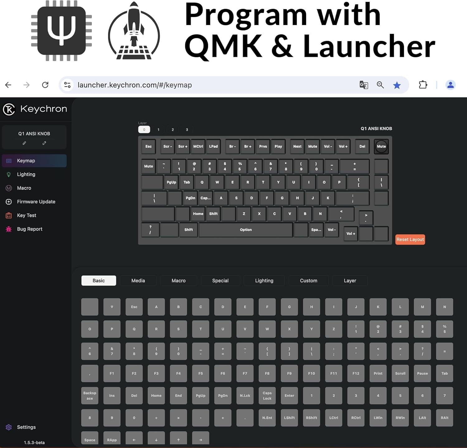 Keychron Q1 75% Custom Wired RGB Mechanical Keyboard with Programmable QMK/VIA Hot Swappable ...