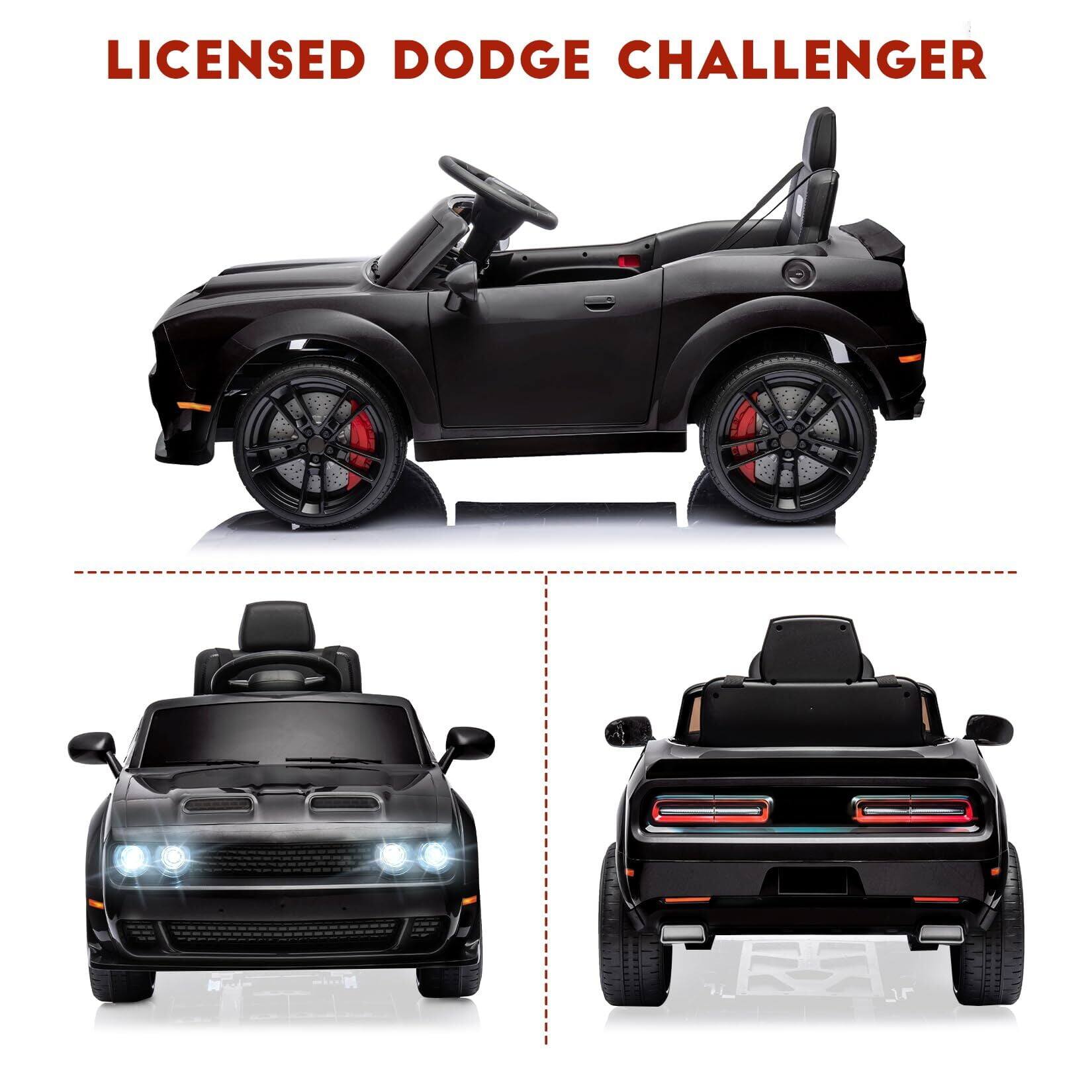 GARVEE Kids Dodge Ride On Car 12V, Licensed, Remote Control, Bluetooth ...