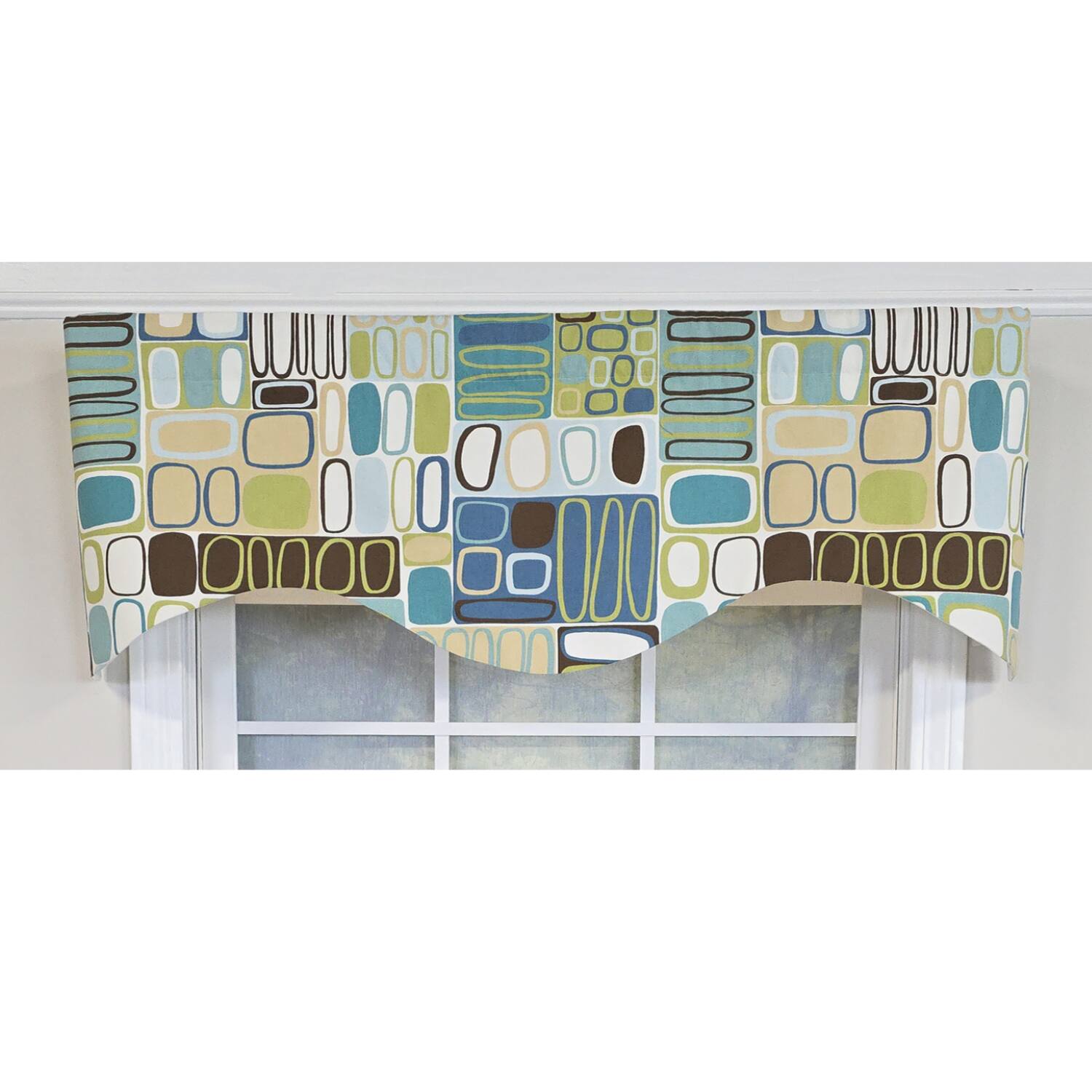 RLF Home Mesmerize Cornice Valance 100% Cotton with Ivory Lining 50" x ...