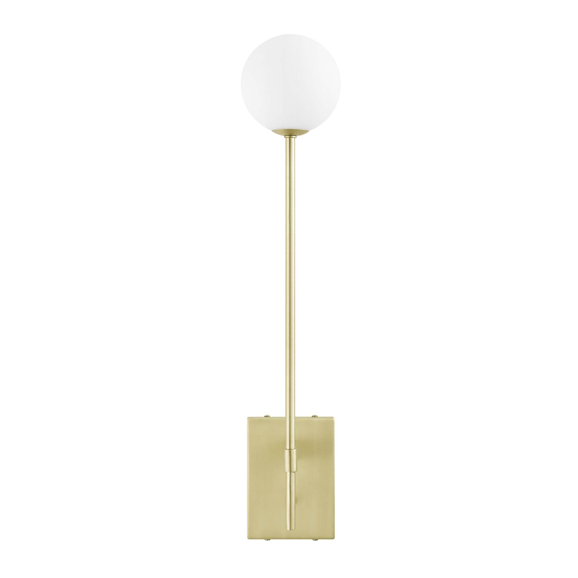 Riva White Globe Wall Sconce by Modway Satin Brass EEI-6533-SBR - Best Buy