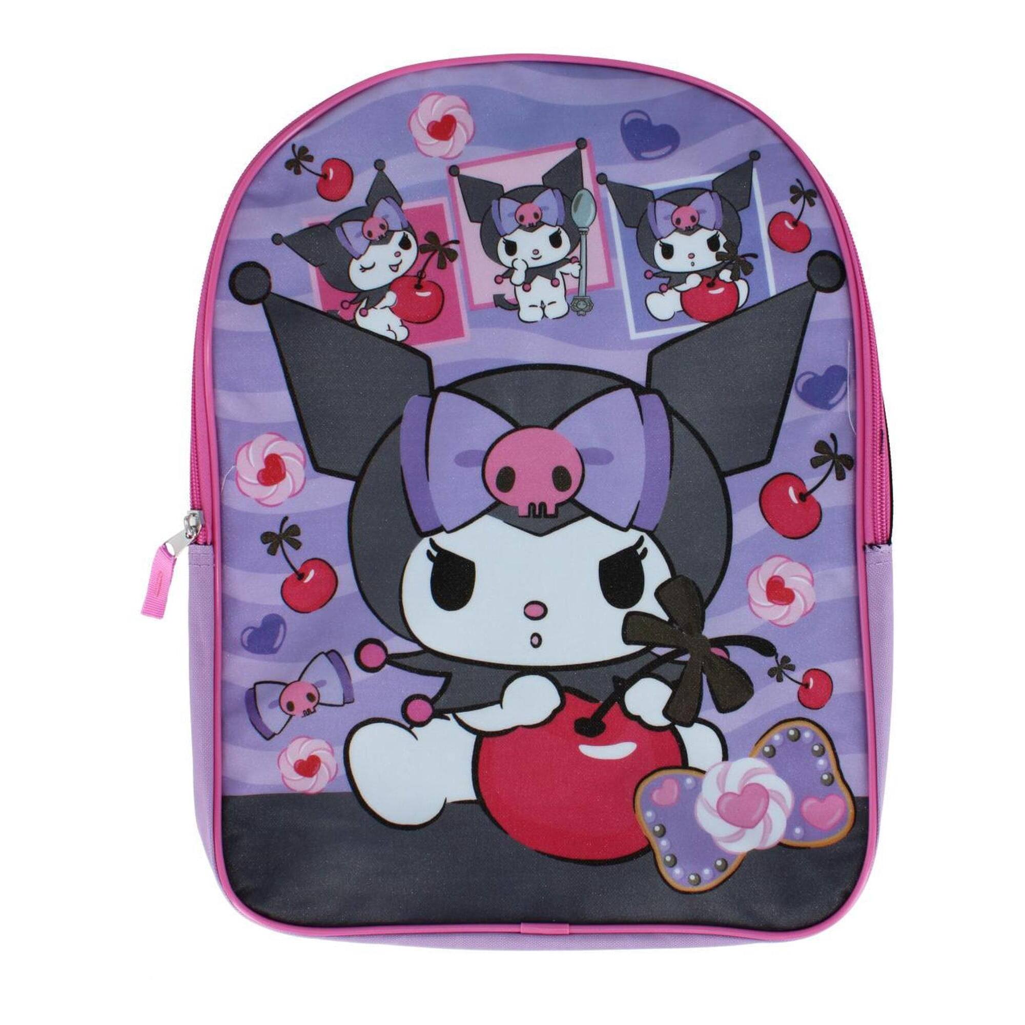 Hello Kitty Kuromi 15" Purple School Backpack for Girls Multicolored ...