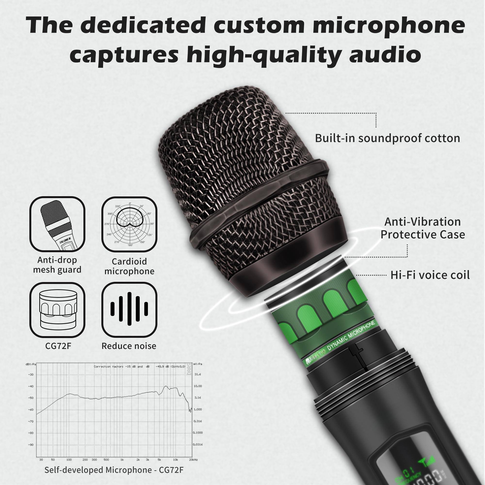 Dazzling Pops Wireless Microphone Set For Singing 2 4ghz Rechargeable Handheld Microphones ...