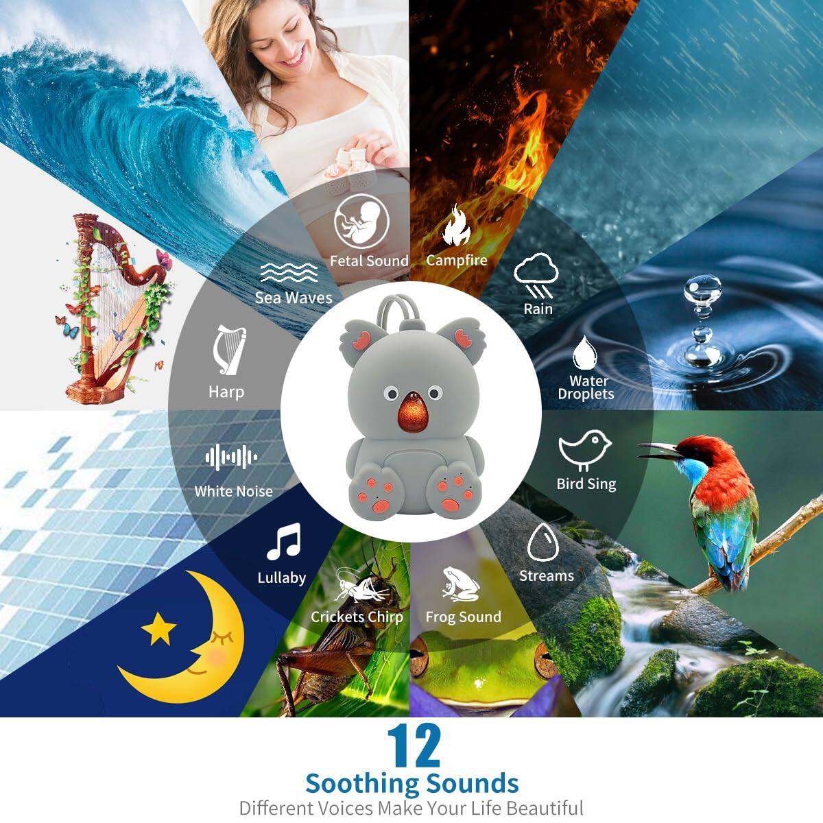 Cozy Serene Sound Machine White Noise Portable Sounds Music Memory ...