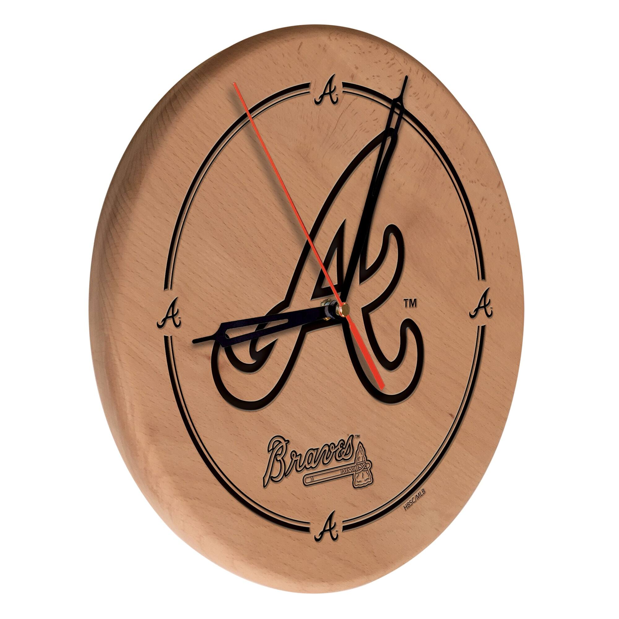 Holland Bar Stool Co. Atlanta Braves 13" Engraved Solid Wood Clock ...