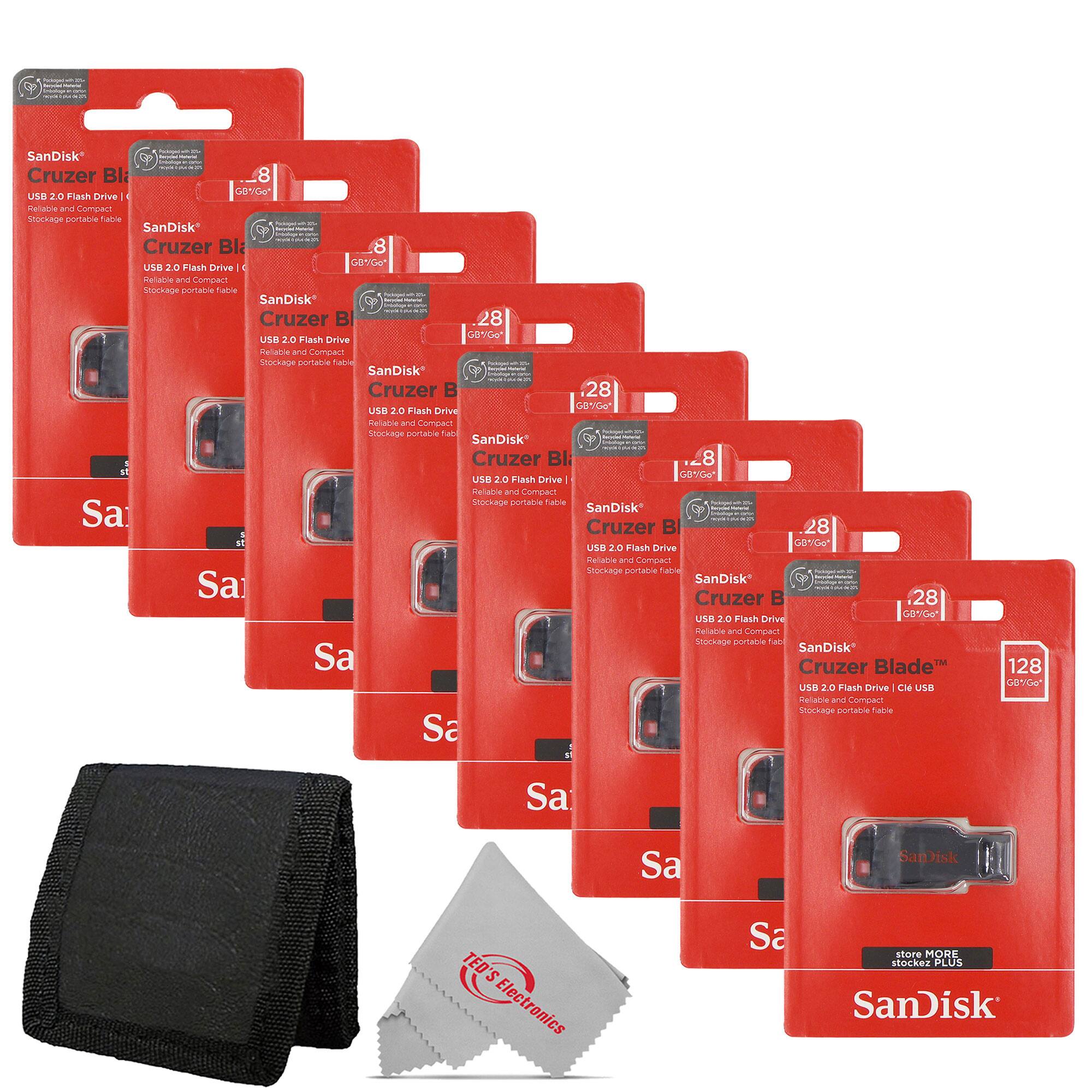 SanDisk Professional 8x SanDisk Cruzer Blade USB Flash Drive 128GB with ...