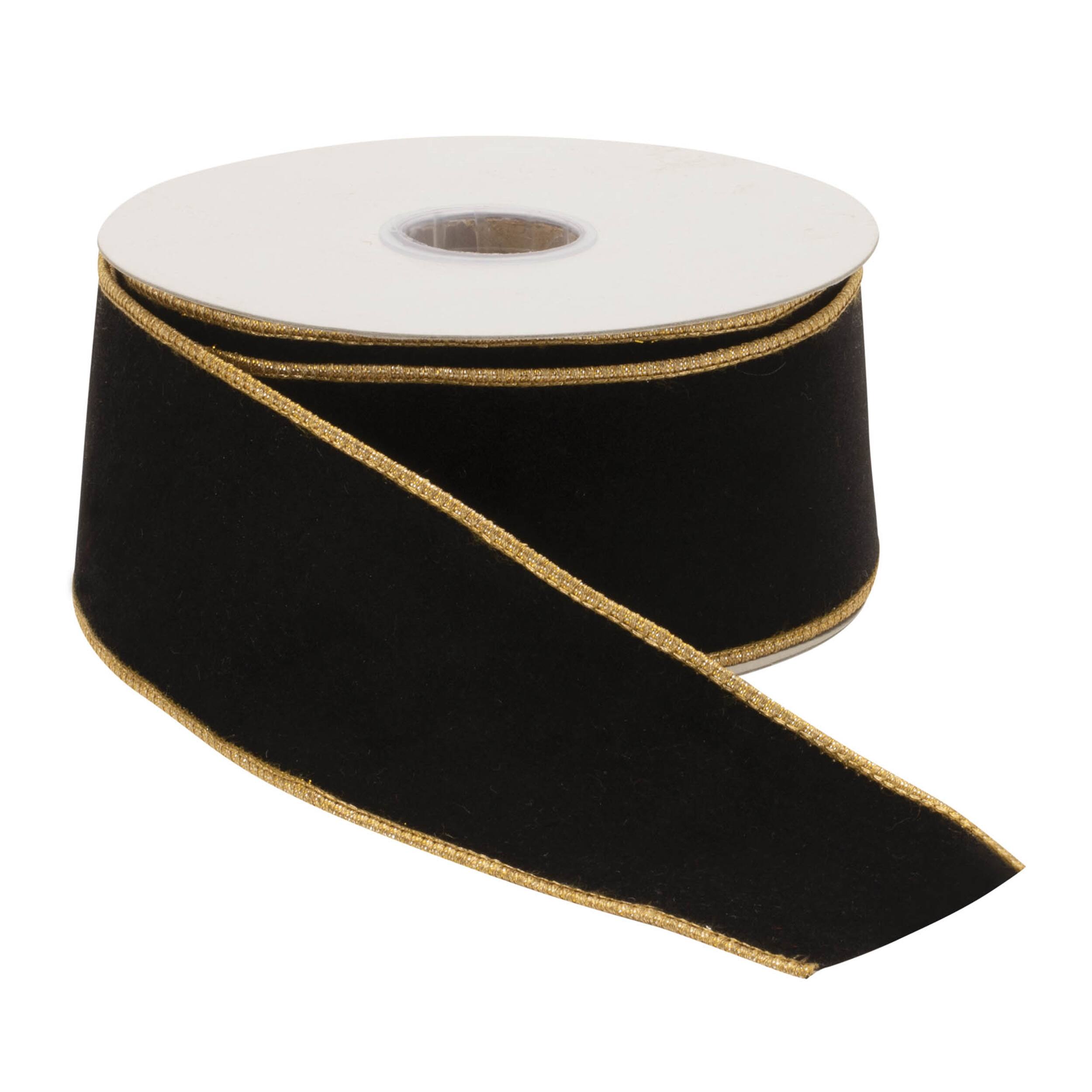 BreeBe Black Wired Ribbon (Set of 2) Black/Gold 95782DS - Best Buy