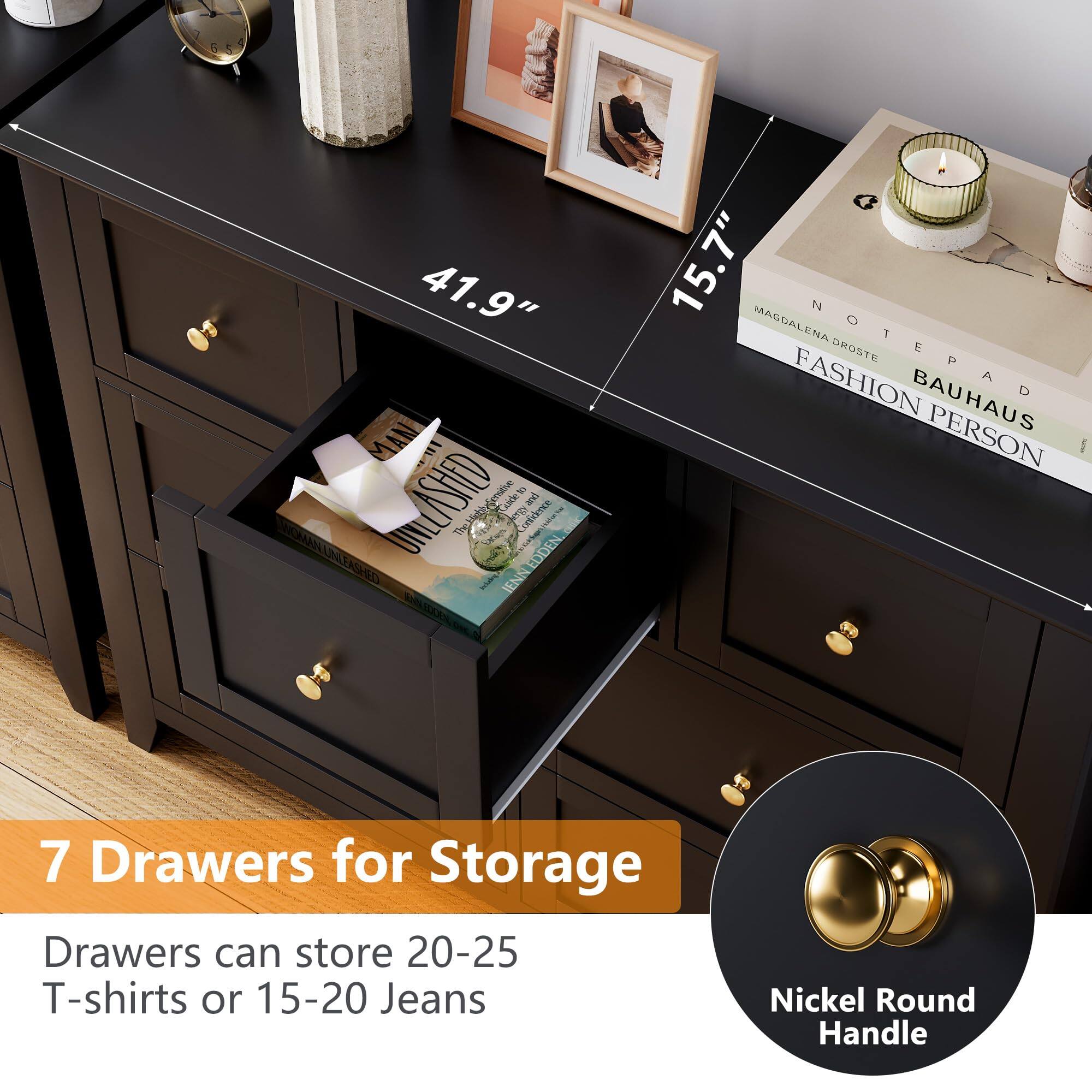 Jojoka 7 Drawer Dresser for Bedroom, Modern Chest of Drawer Dresser ...