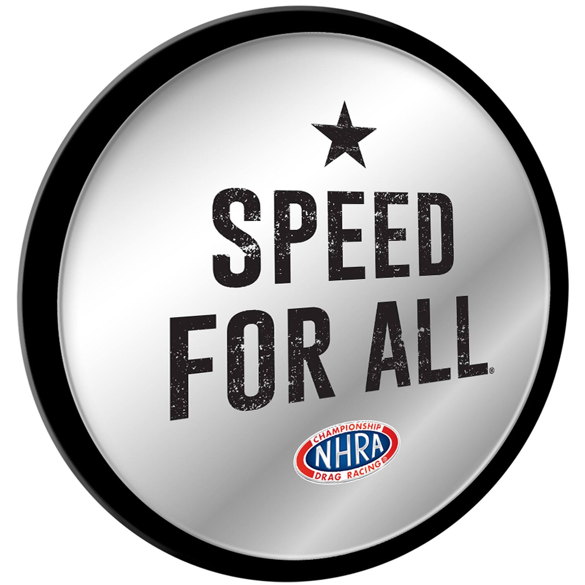The Fan Brand NHRA Speed For All 17.5" Modern Disc Mirrored Wall Sign ...