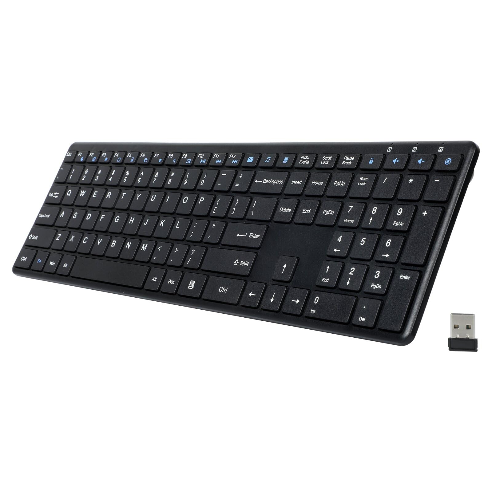 Cedar Assembly Wireless Keyboard Ultra Slim Quiet Full Size Matte Usb ...