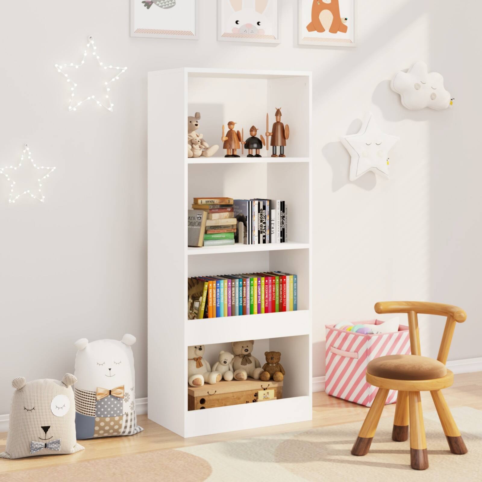 Ecooso Kids Bookshelf, 4 Tier Bookcase, Book Organizer, toy Storage ...