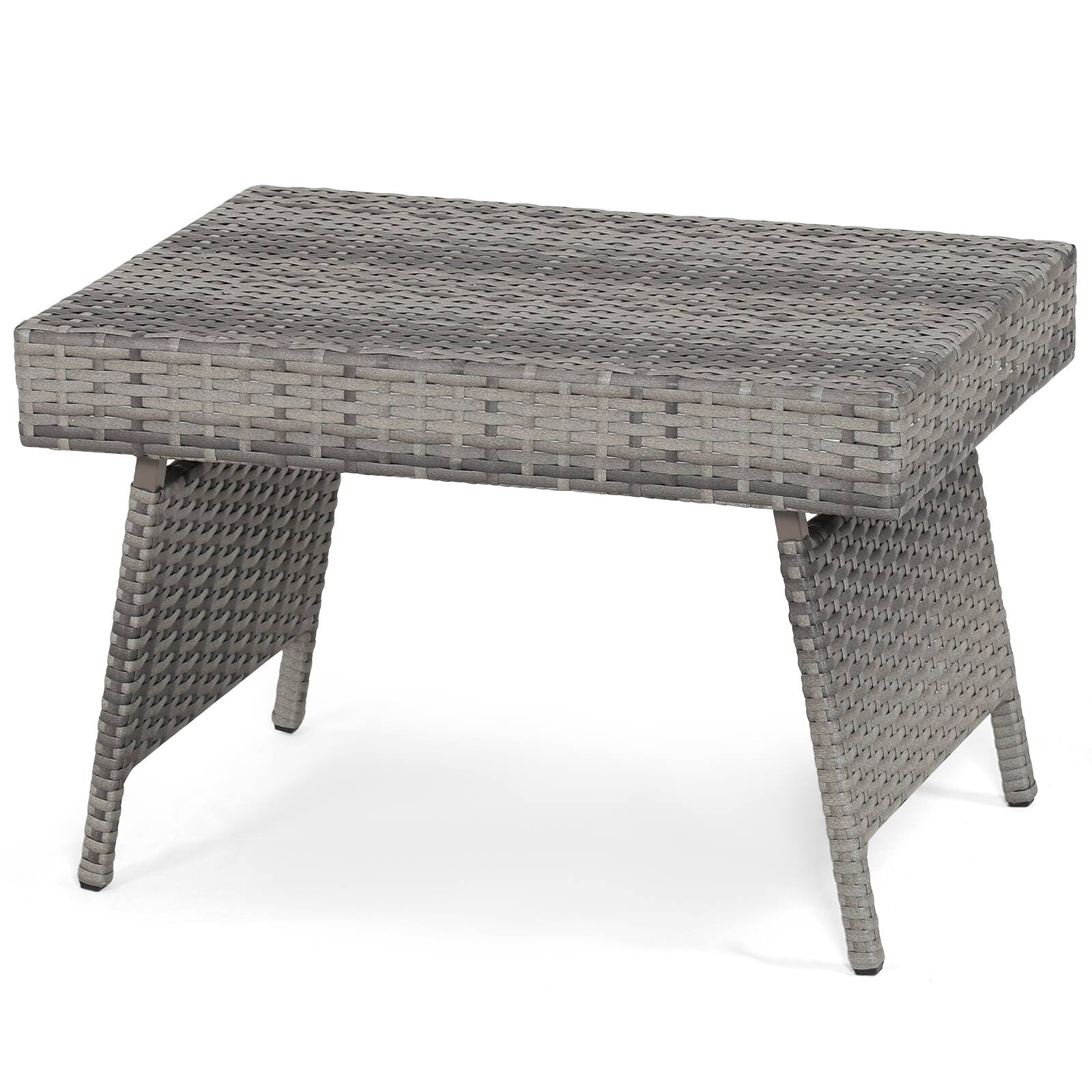 SlickBlue Outdoor Folding Rattan Coffee Table, Portable Patio and ...