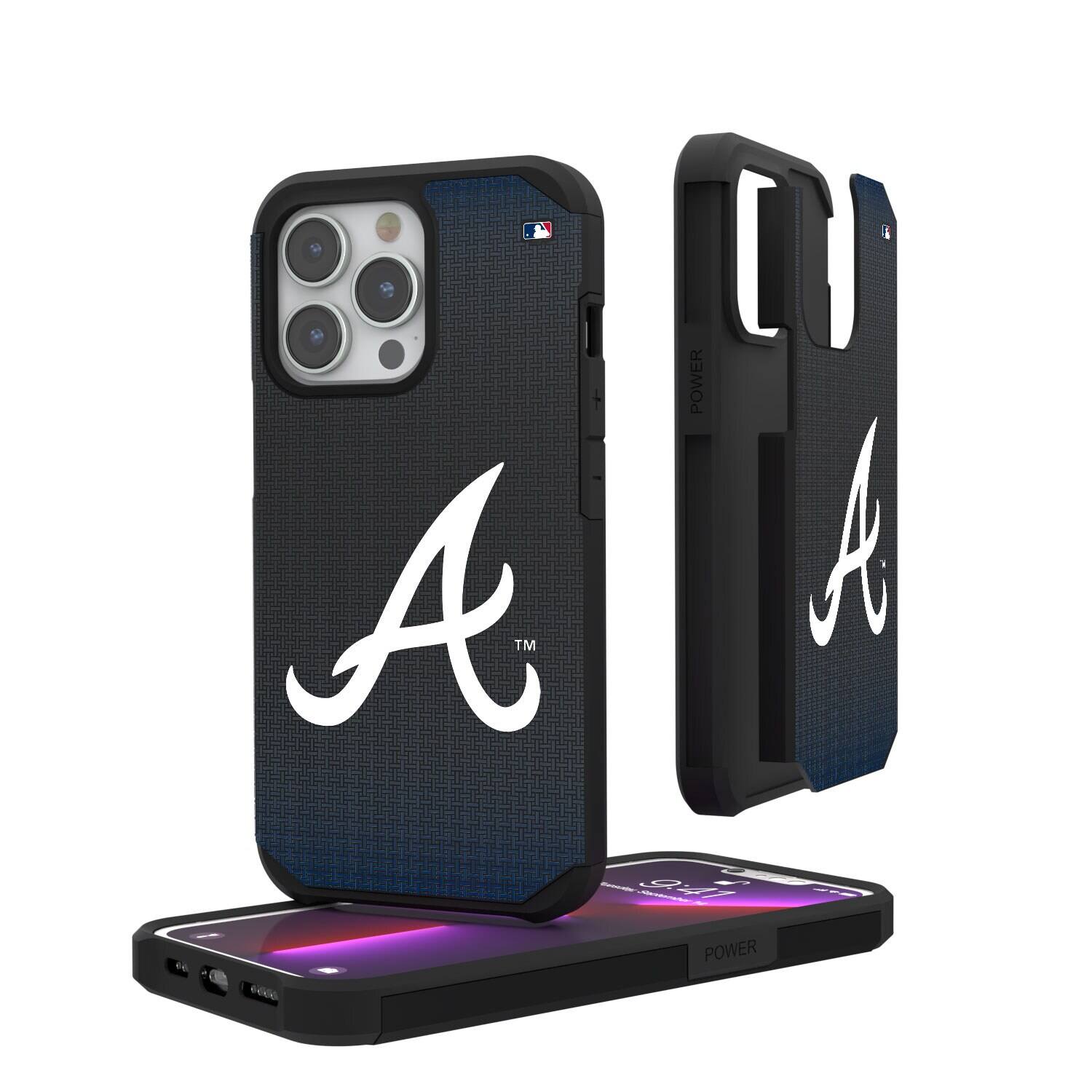 Keyscaper MLB Atlanta Braves Linen Logo iPhone Rugged Case 14 Black ...