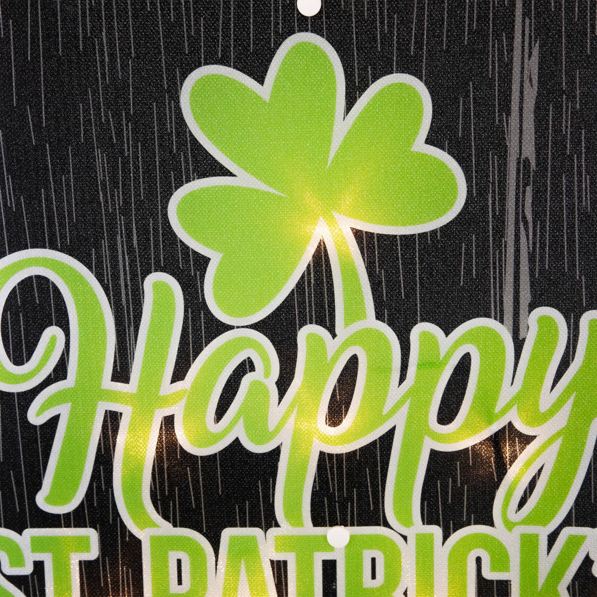Northlight Lighted Happy St. Patrick's Day Window Decoration 17" Black ...